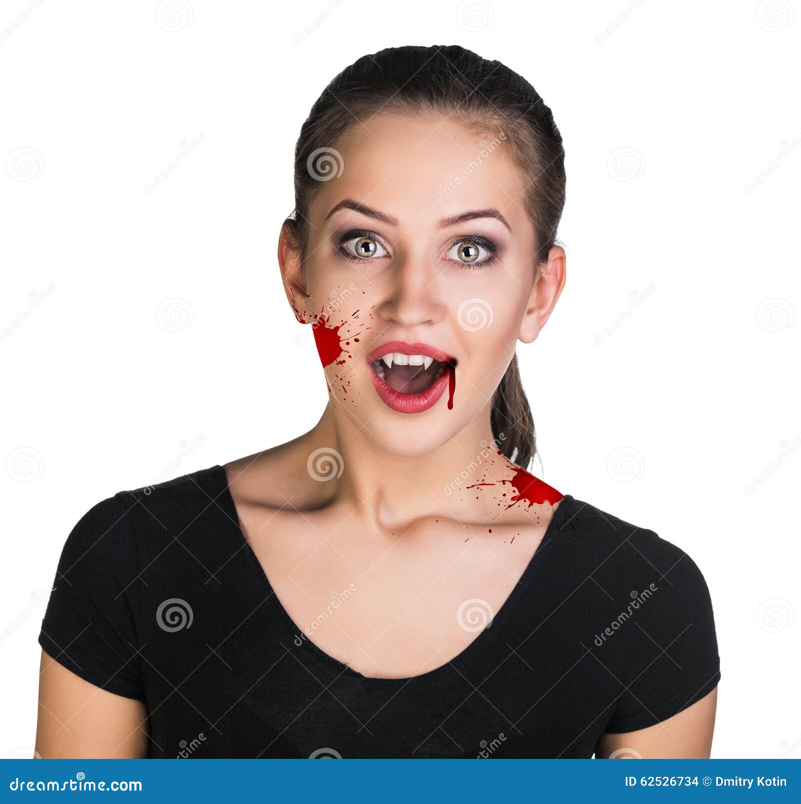 Vampire woman with fangs stock photo. Image of female - 62526734