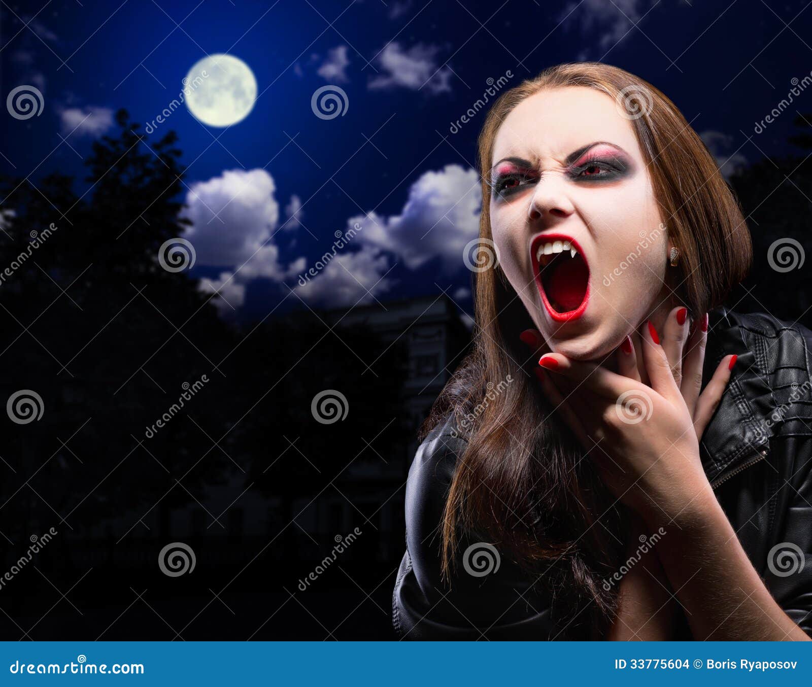 Vampire Woman On Night Background Stock Photography | CartoonDealer.com ...