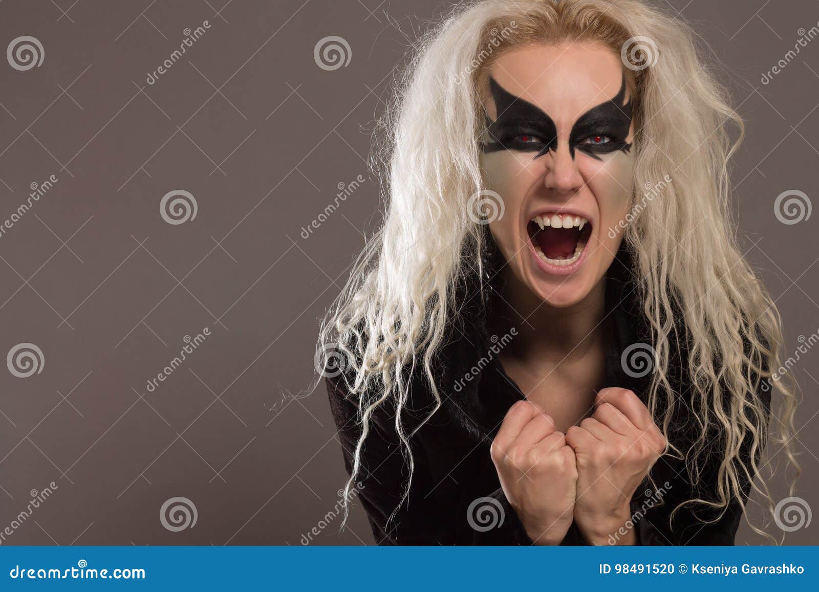 A Vampire Woman Screams in the Twilight Stock Photo - Image of energy ...