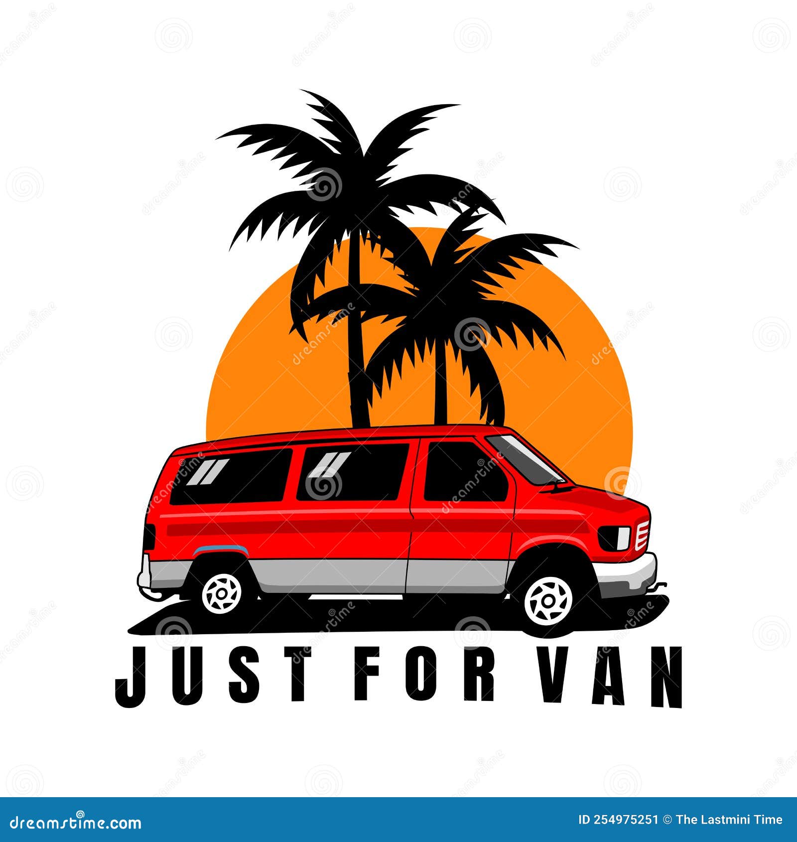 Van in the Beach Illustration Logo Design Vector Stock Vector ...