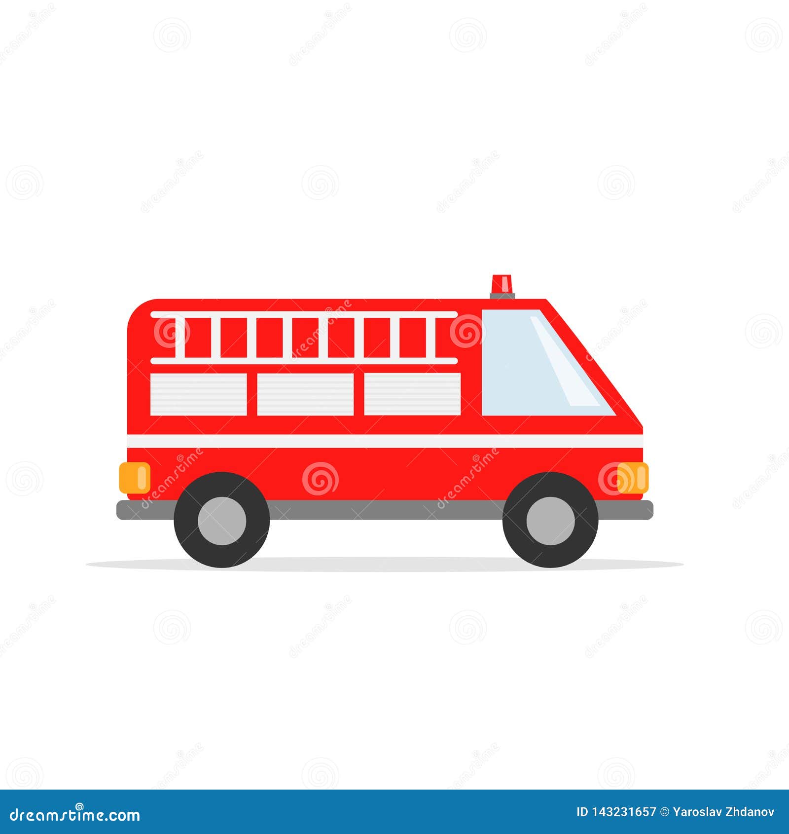 Fire Car. Work Car. Vector Graphics in Flat Style. Stock Vector ...
