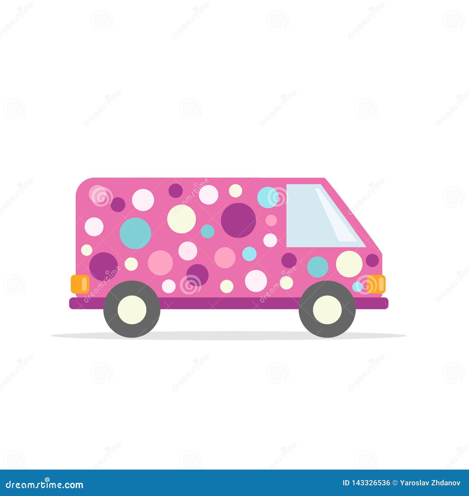 Car Clowns. Party Van. Vehicles in Bright Colors. Flat Style. Vector ...