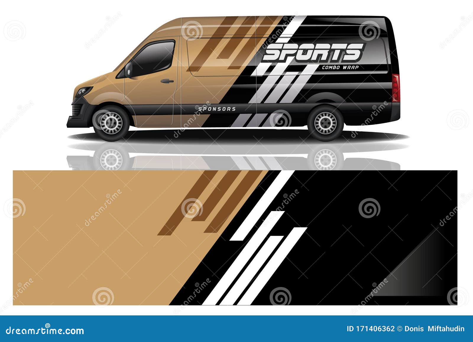 Van car decal wrap design stock illustration. Illustration of modern ...