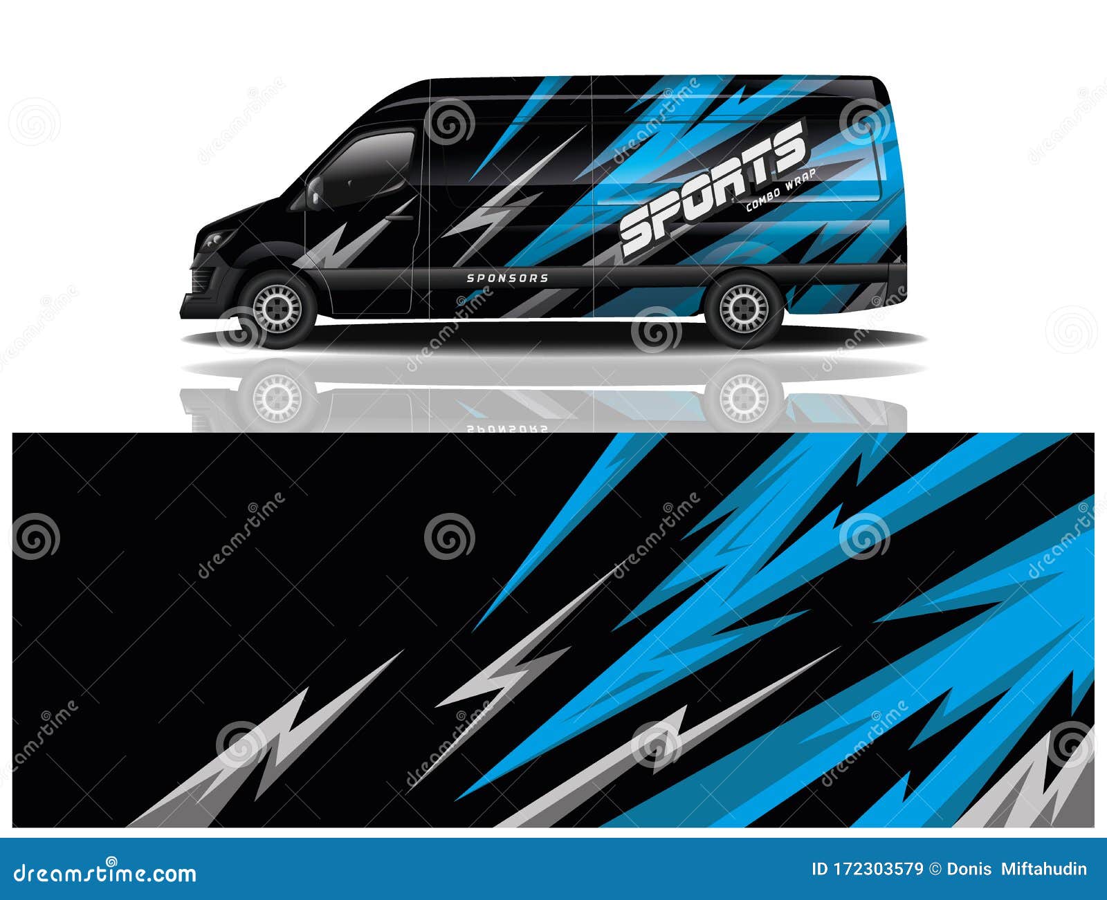 Van Car Decal Wrap Design Vector Stock Illustration - Illustration of ...