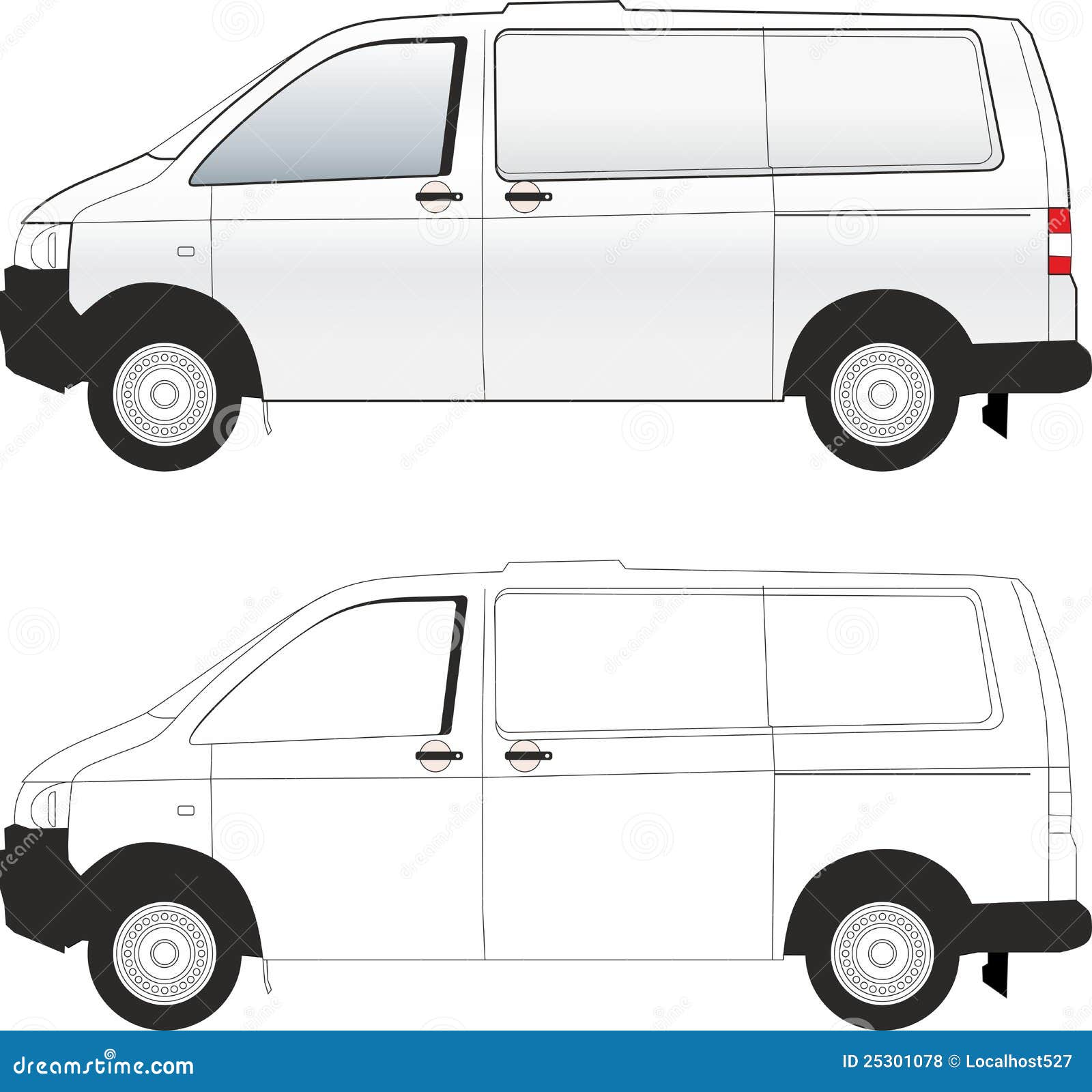 Van Car Illustration Vector Stock Vector - Illustration of clipping ...