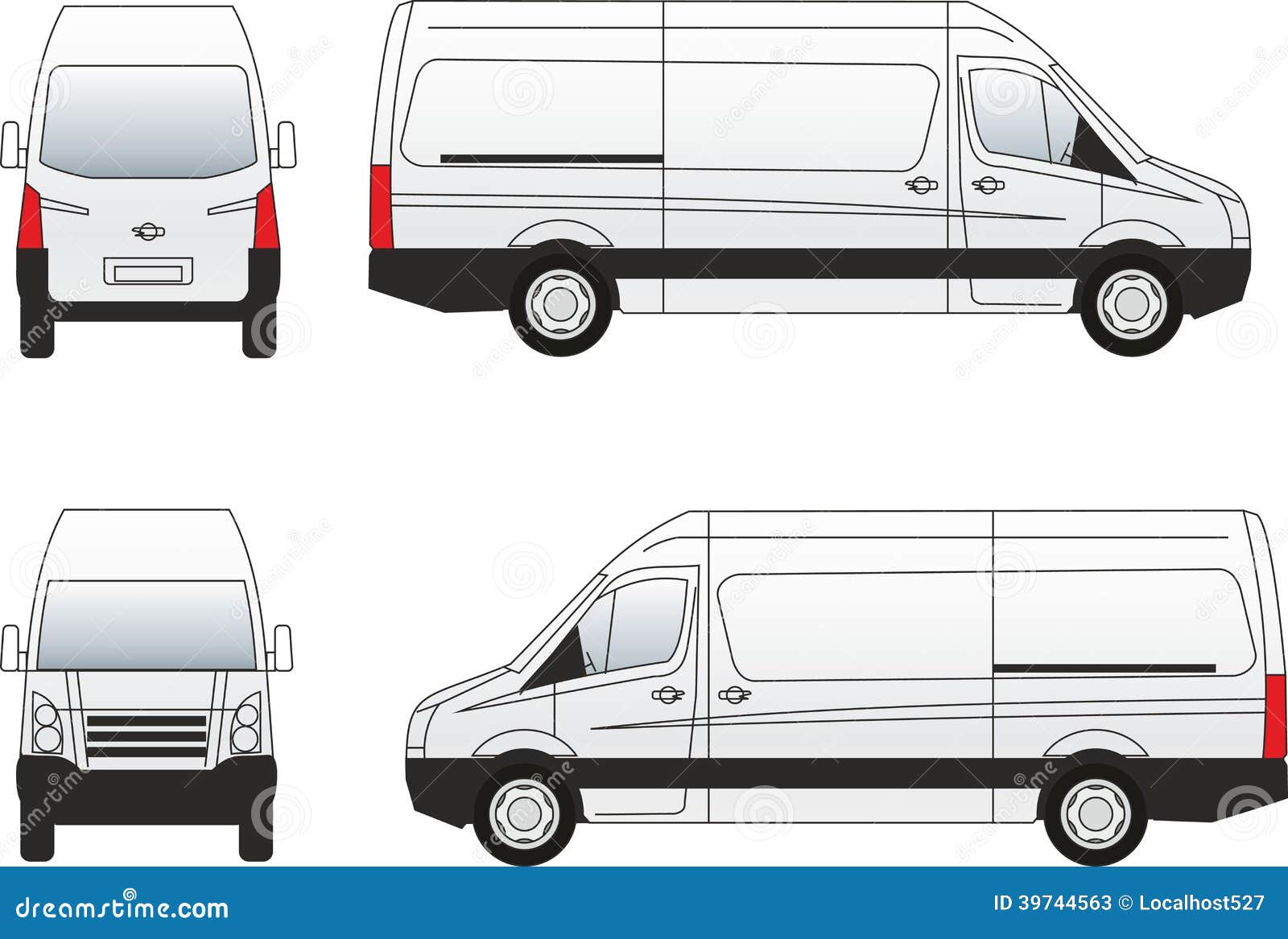 Van-3 Car Illustration Vector Stock Vector - Illustration of wheels ...