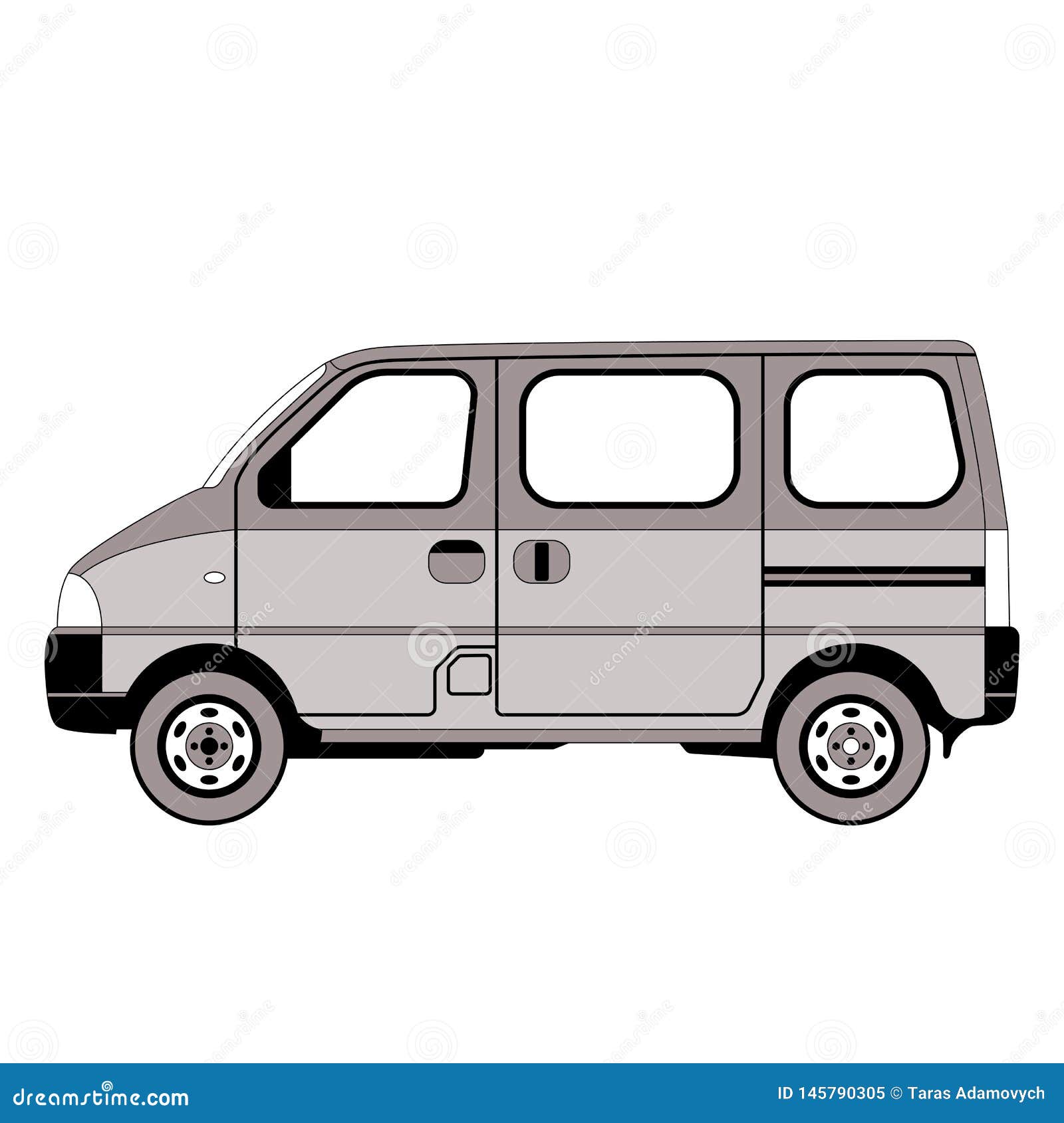 Van Car, Vector Illustration , Lining Draw, Profile Stock Vector ...