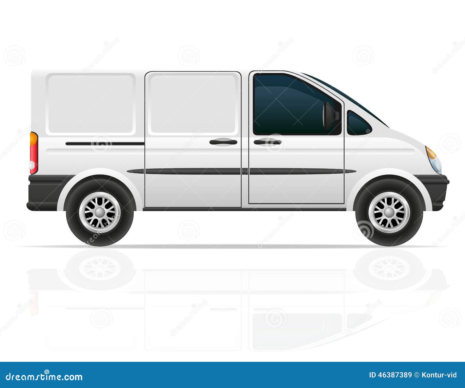 Cargo Van Vector Illustration On White. City Commercial Minibus ...
