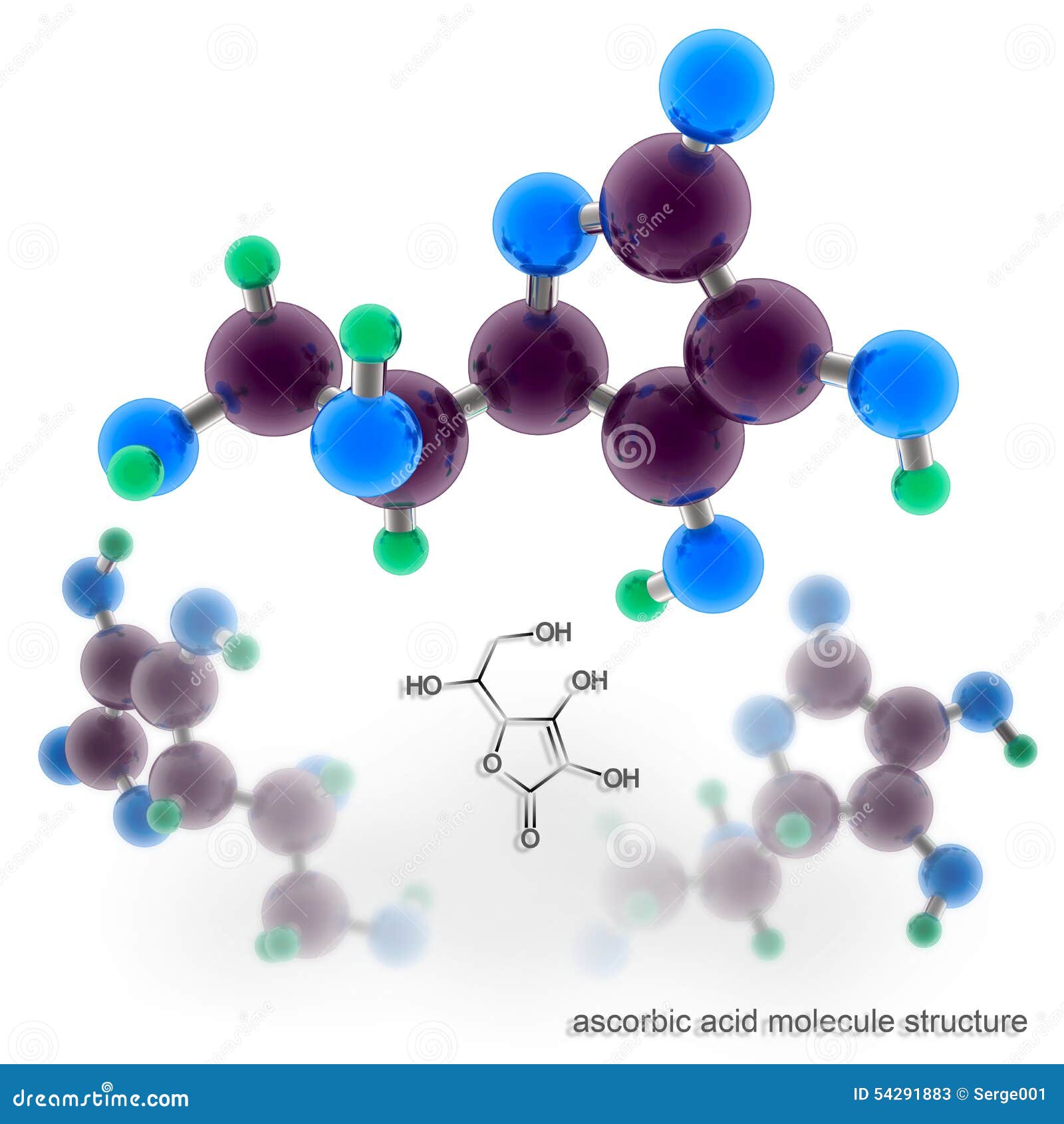Van De Ascorbinezuur (Vitamine C) Molecule De Structuur Stock ...