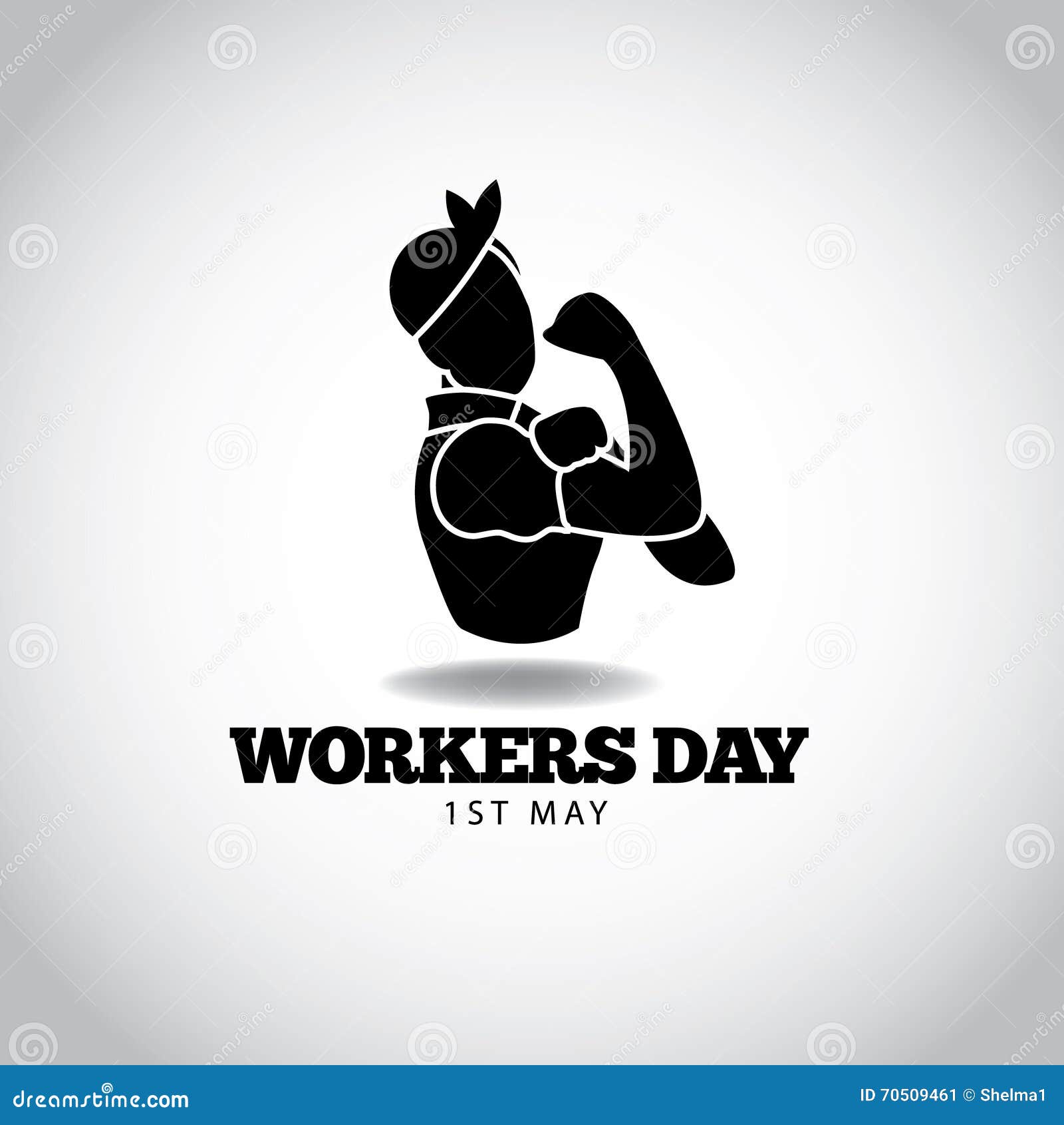 Van De De Arbeidersdag Van Mei Het Eerste Zwart-witte Ontwerp Vector ...