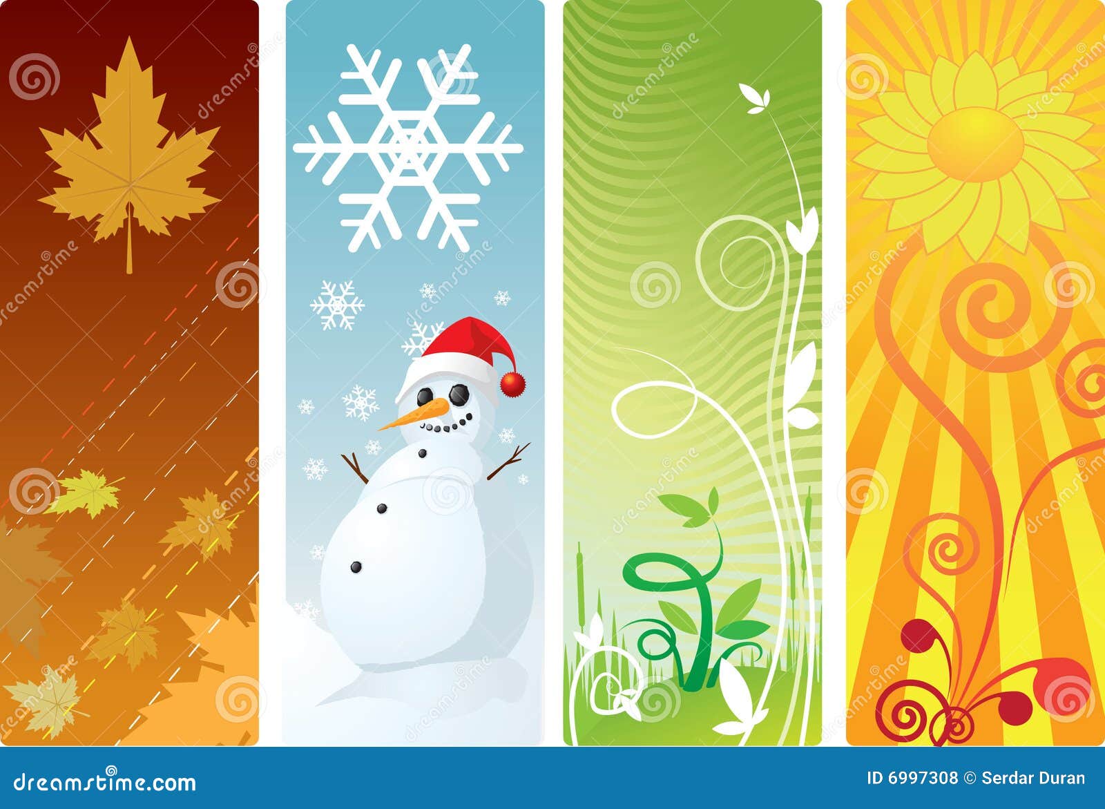 Van de vier seizoenen vector illustratie. Illustration of groei - 6997308