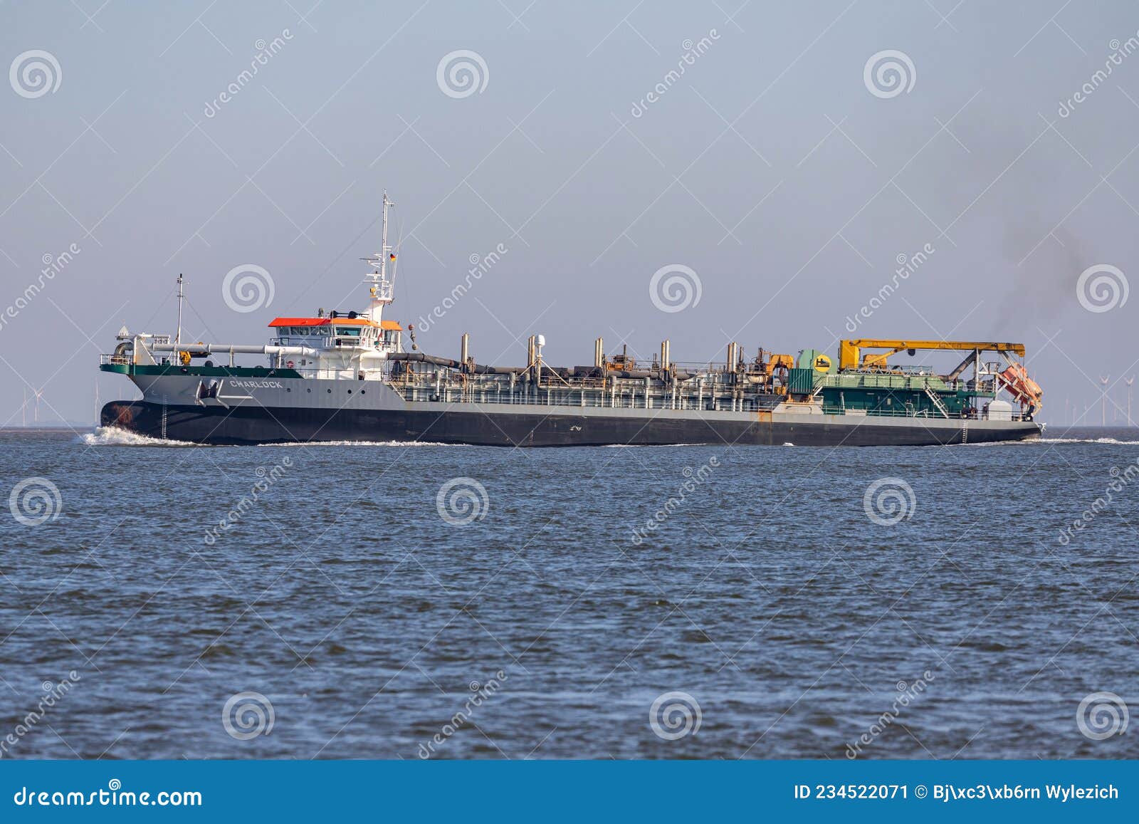 Motor Hopper Barge Anchored On Yangtze River. Royalty-Free Stock Image ...