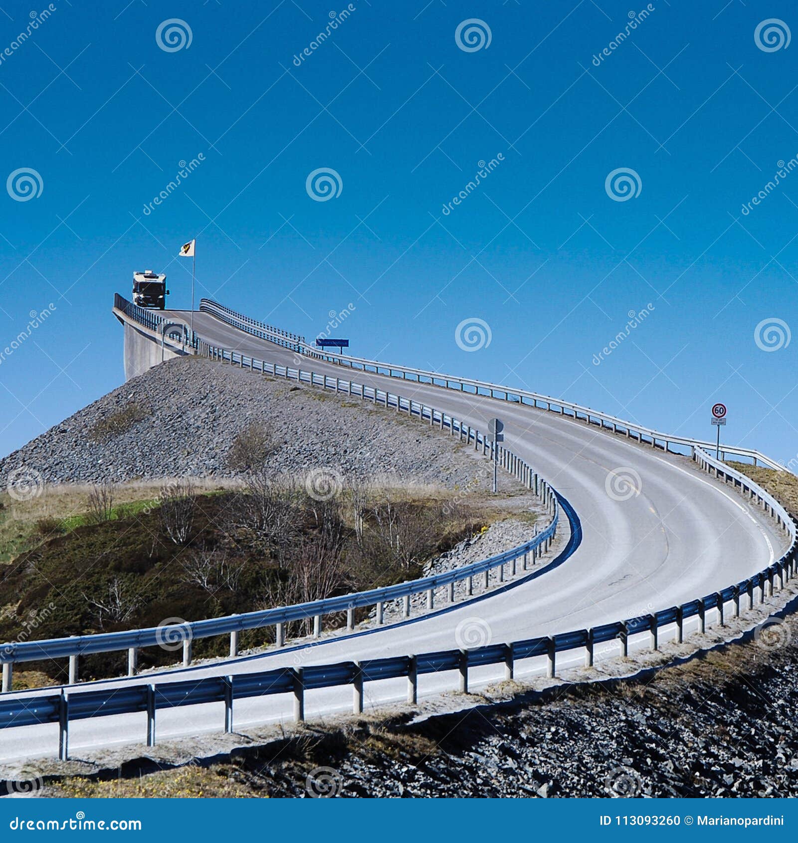 Van Descending in a Panoramic Route Stock Photo - Image of camper ...