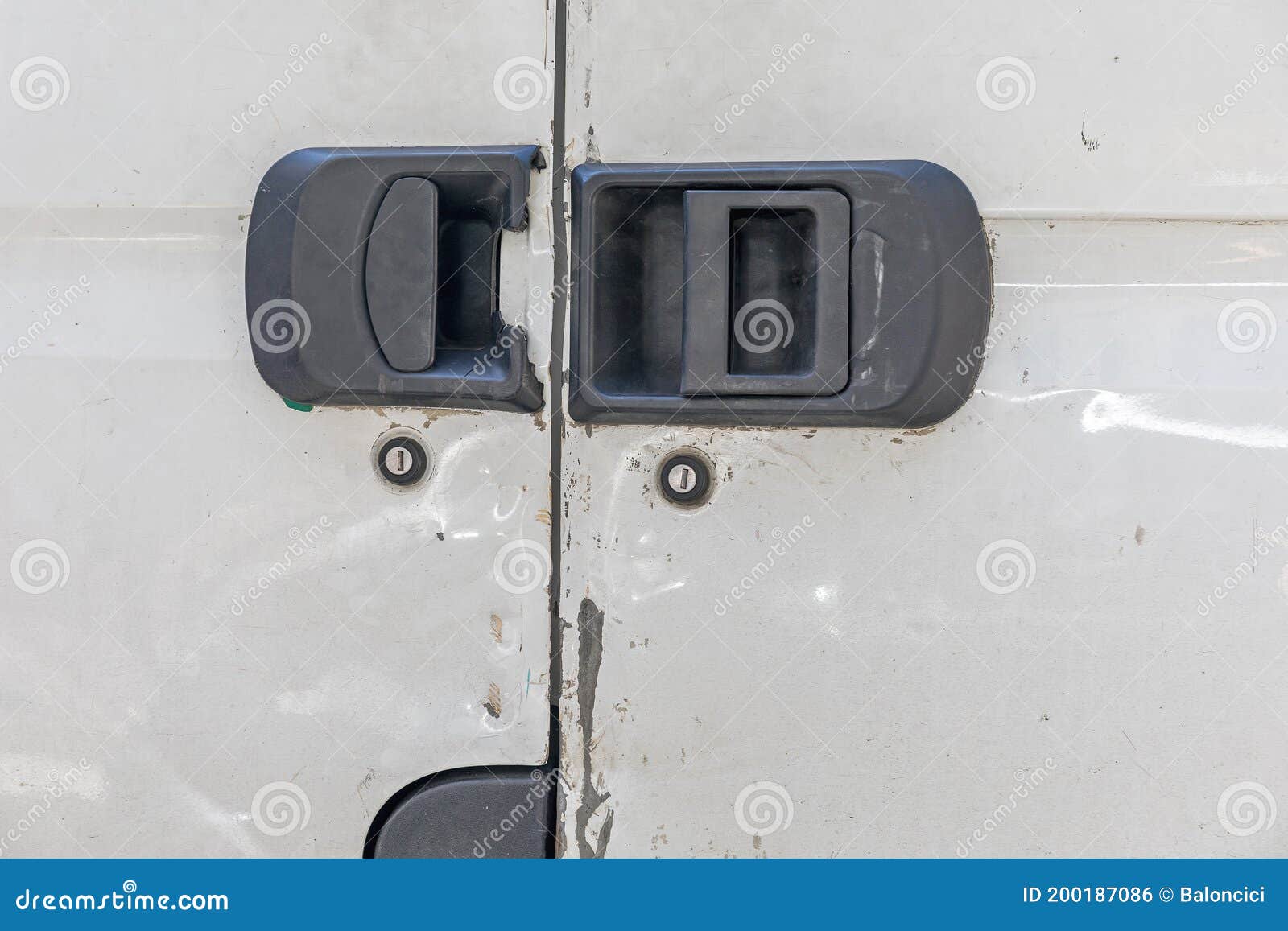 Van Door Theft Damage stock photo. Image of commercial - 200187086