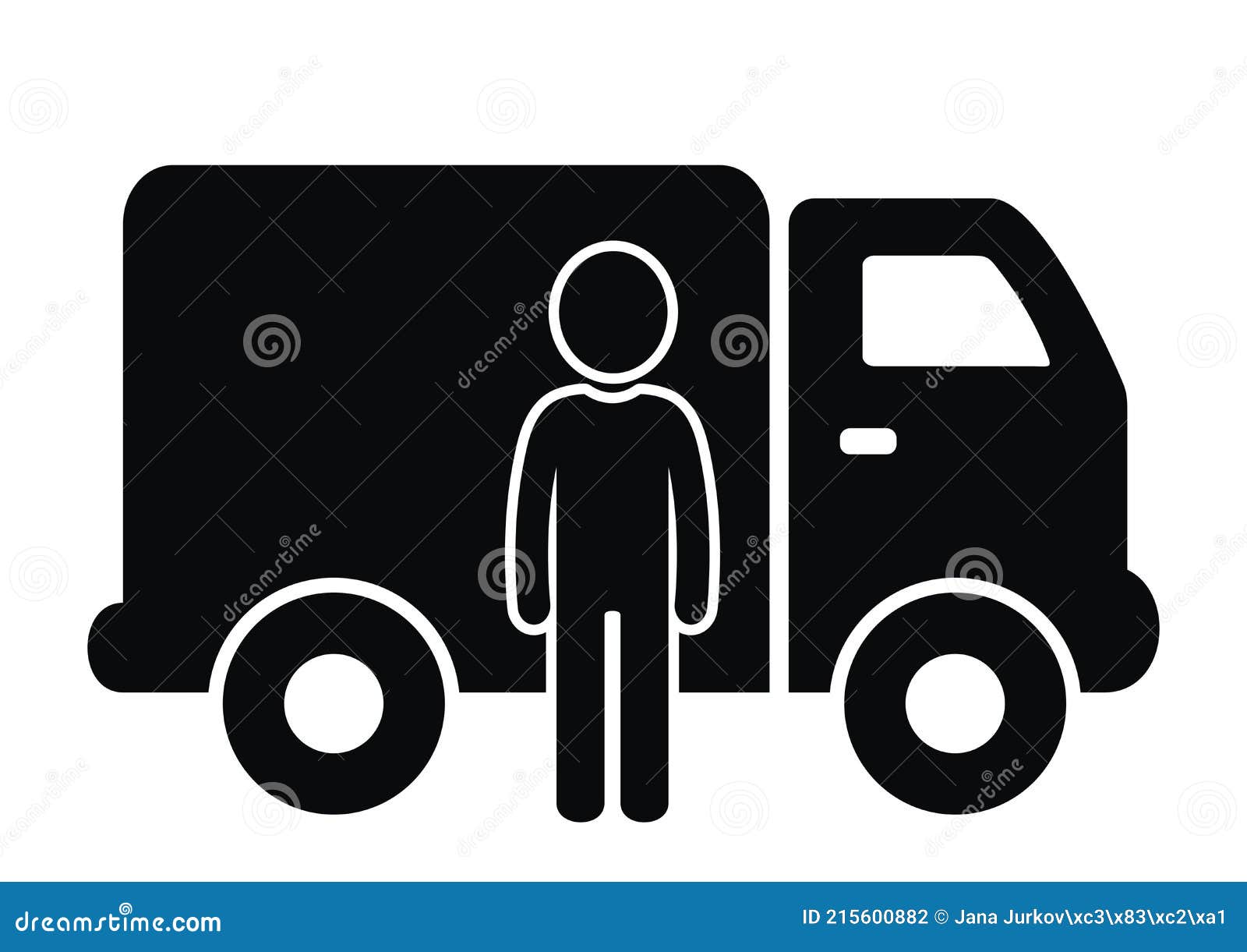 Van with Driver, Black Icon, Eps. Stock Vector - Illustration of ...