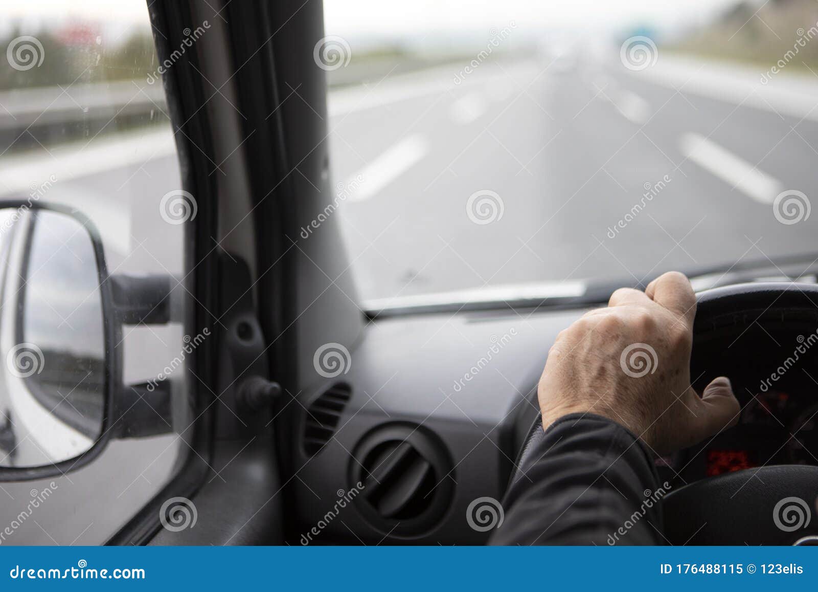 Van driver on the highway stock image. Image of driver - 176488115