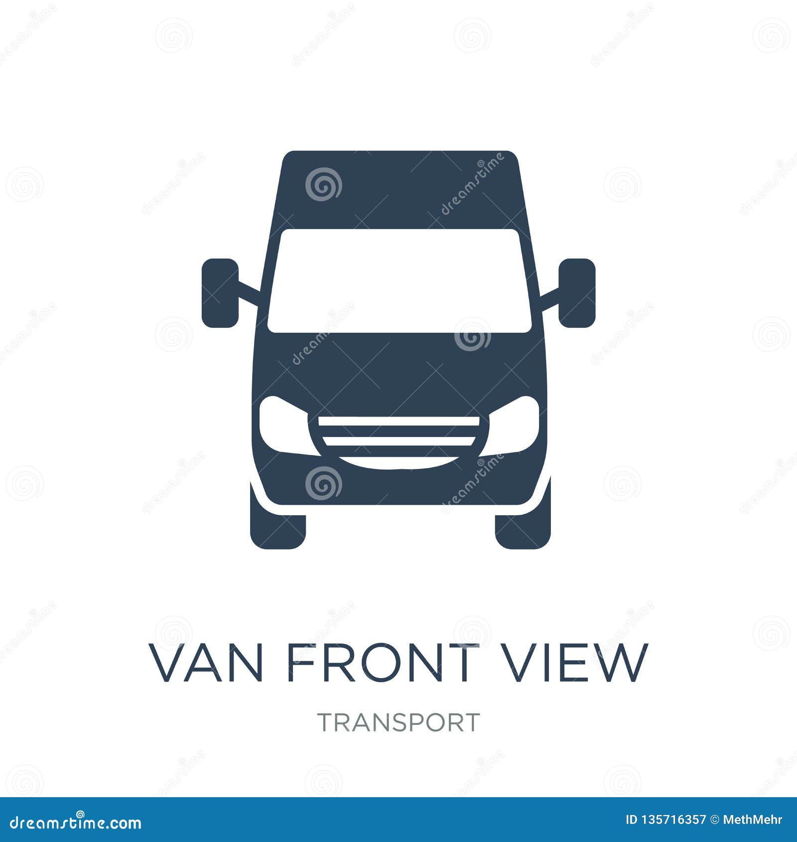 Van Front View Icon In Trendy Design Style Van Front View Icon Isolated On White Background