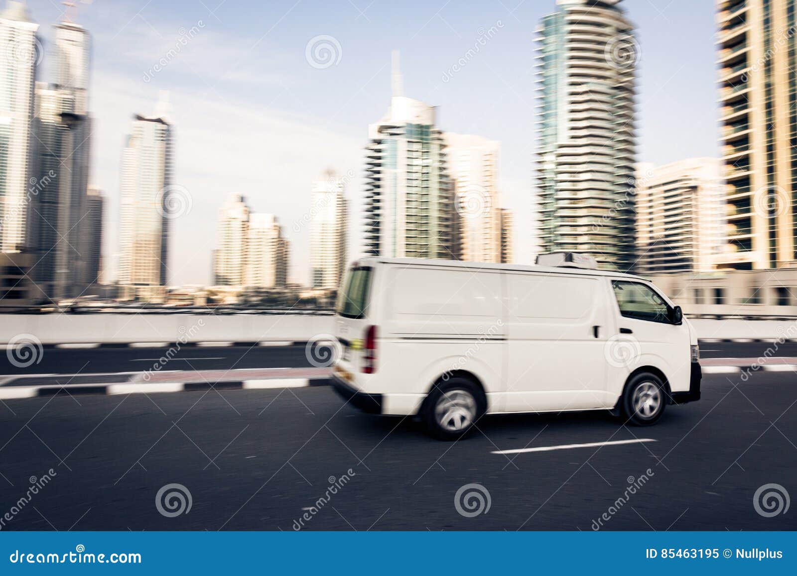 Van Going Fast stock image. Image of lane, skyscraper - 85463195