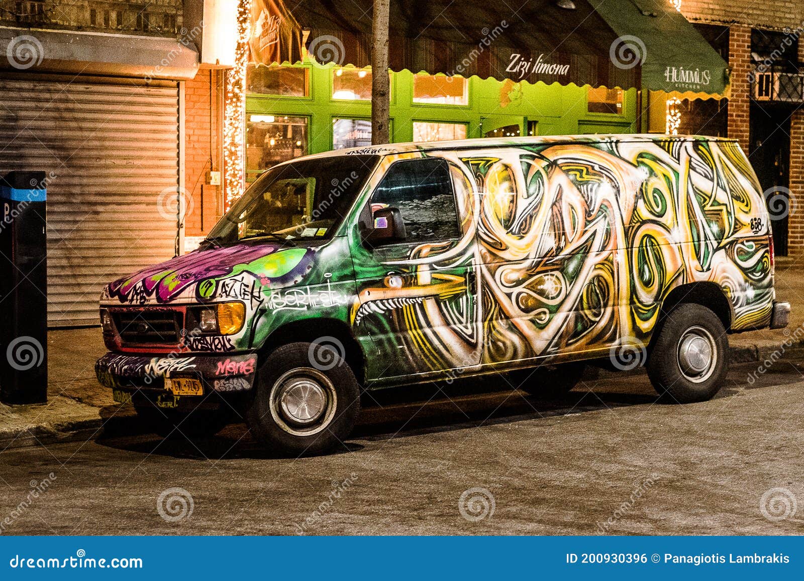 Van in graffiti editorial photo. Image of street, road - 200930396