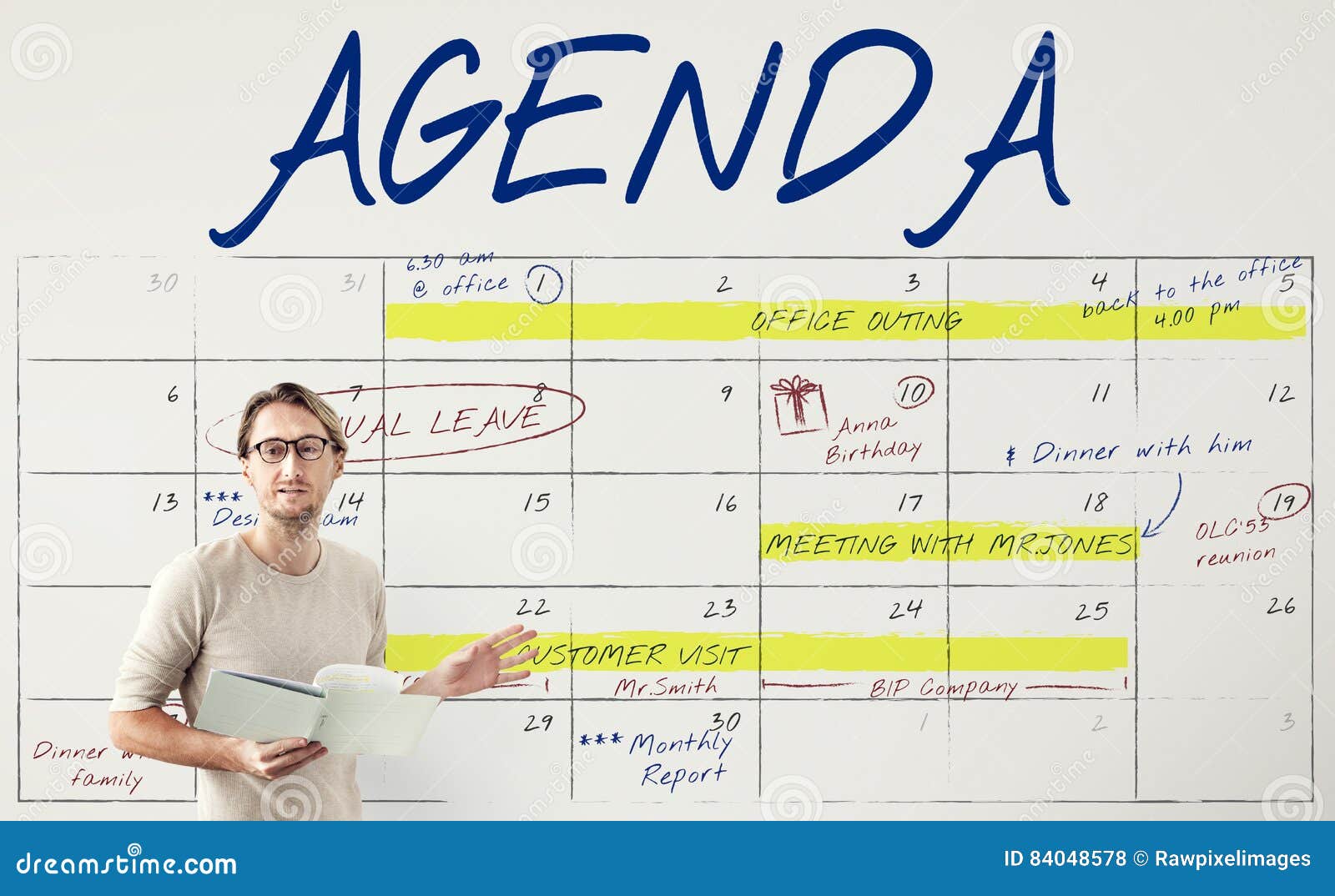 Van Het De Kalenderprogramma Van Het Agendatijdschema Het Grafische ...