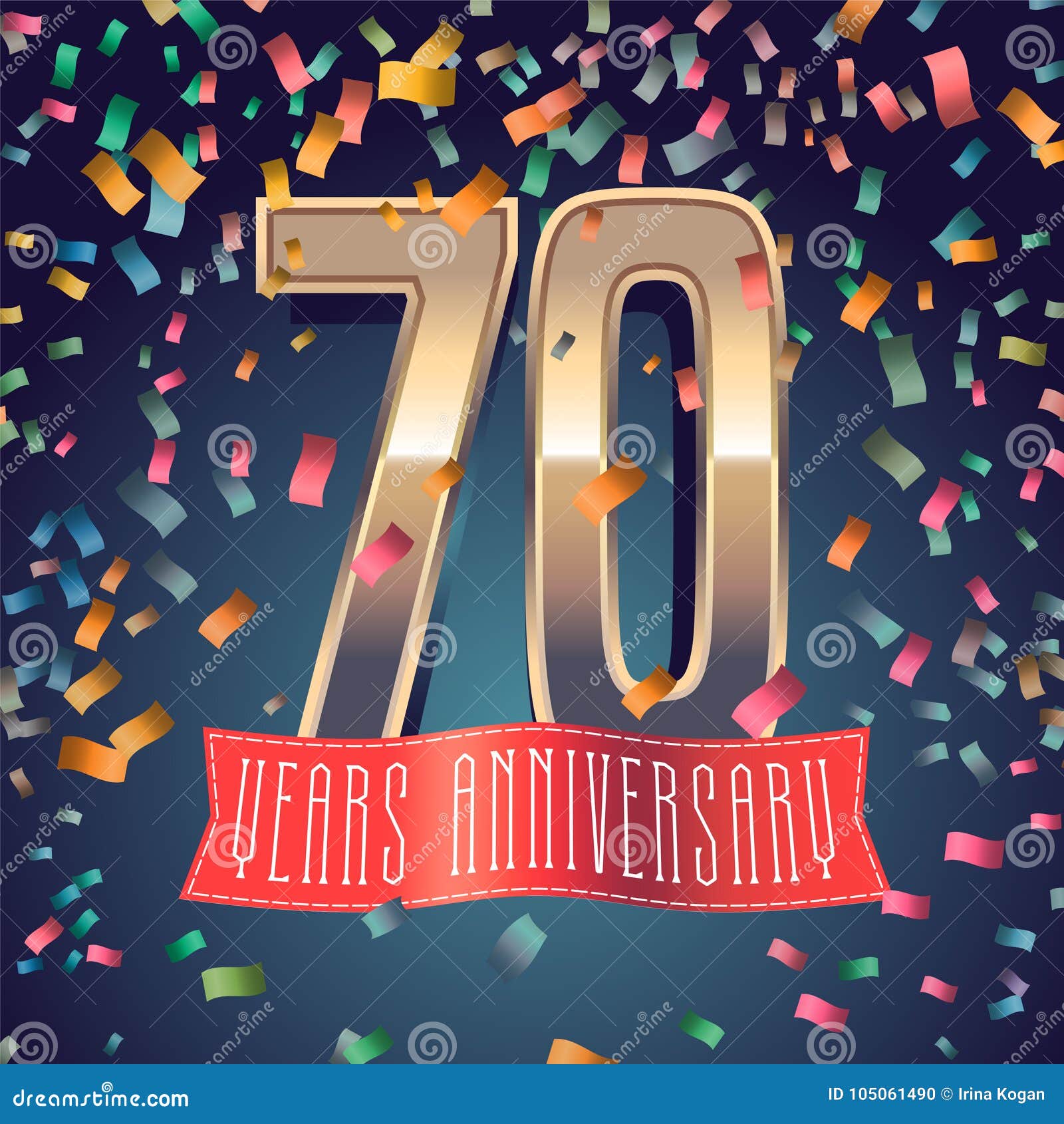 70 Van Het Verjaardags Vectorjaar Pictogram, Embleem Vector Illustratie ...
