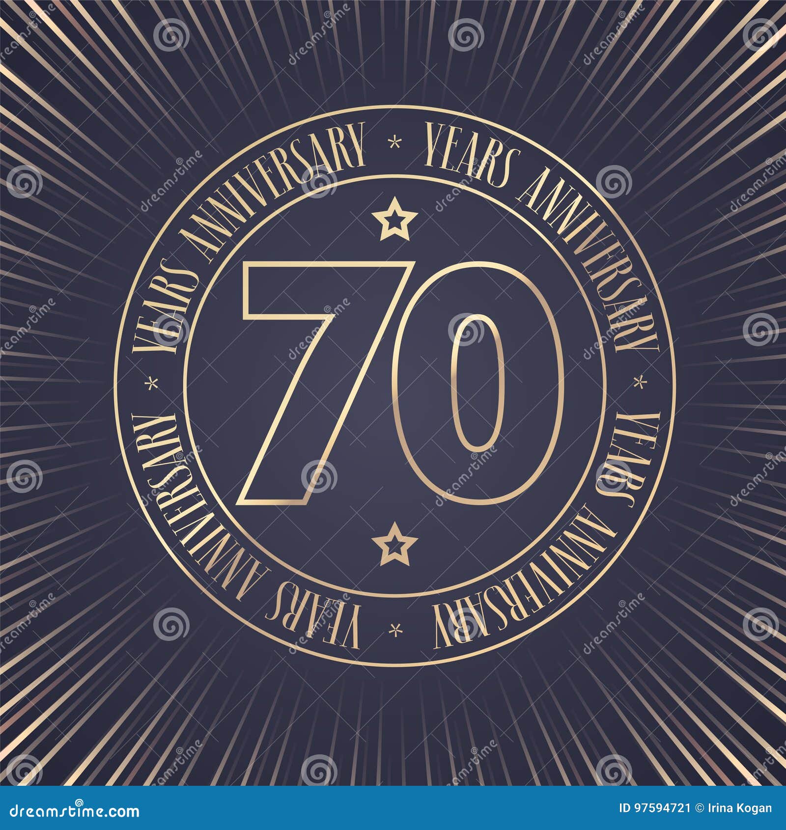 70 Van Het Verjaardags Vectorjaar Pictogram, Embleem Vector Illustratie ...