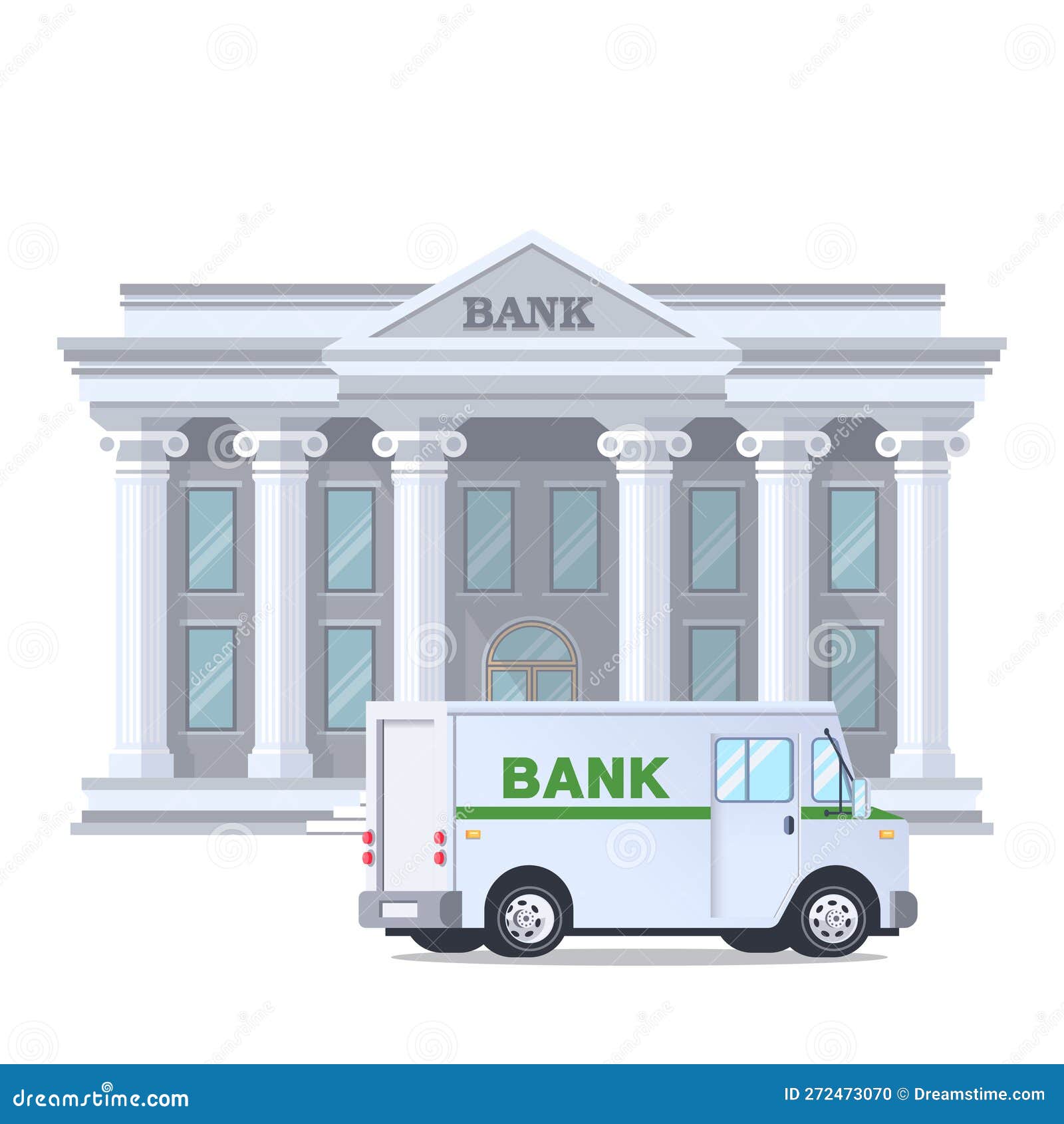 Van with the Inscription Bank on the Background of the Bank Building ...