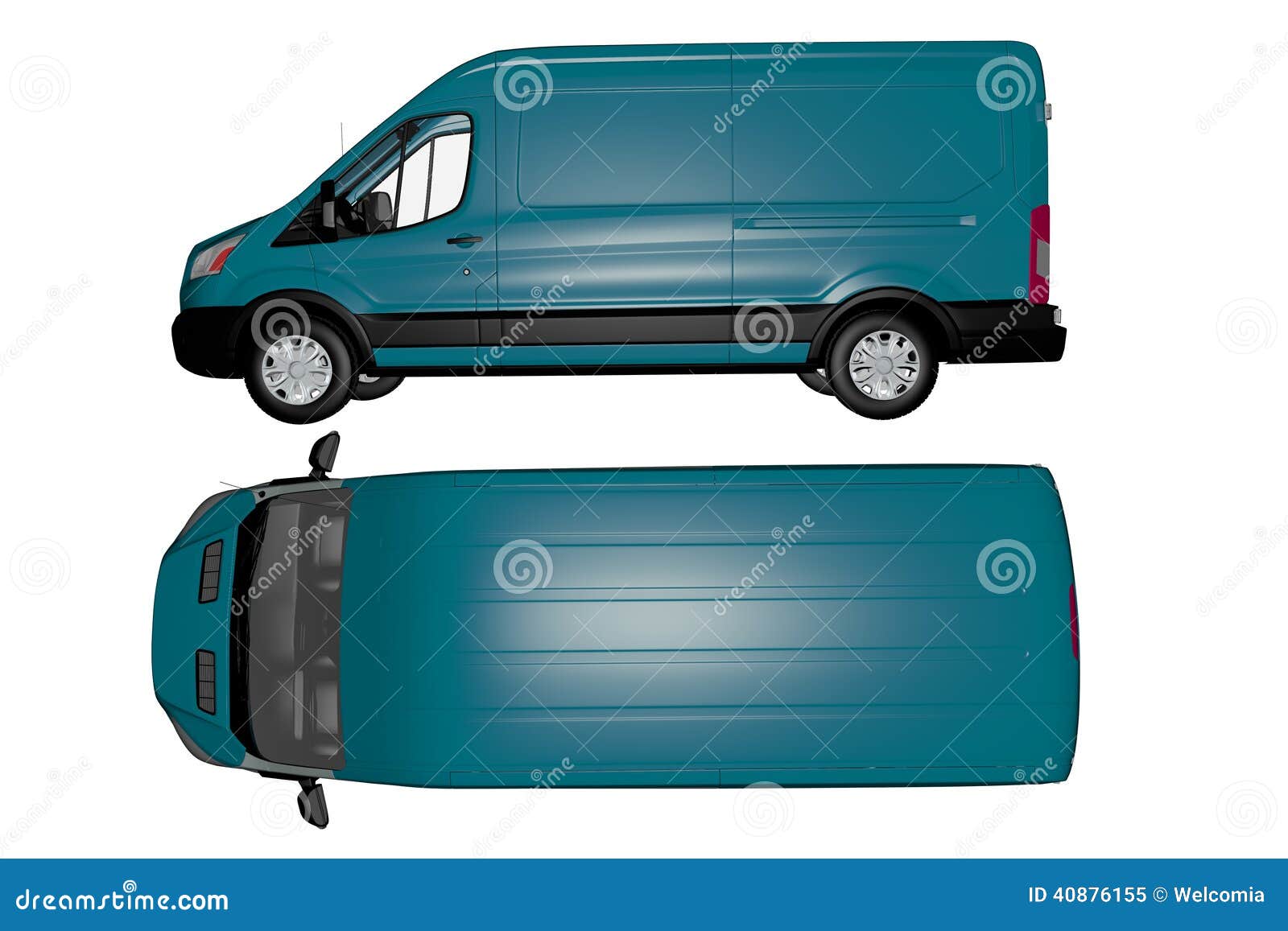 Van Isolated on White stock illustration. Illustration of render - 40876155