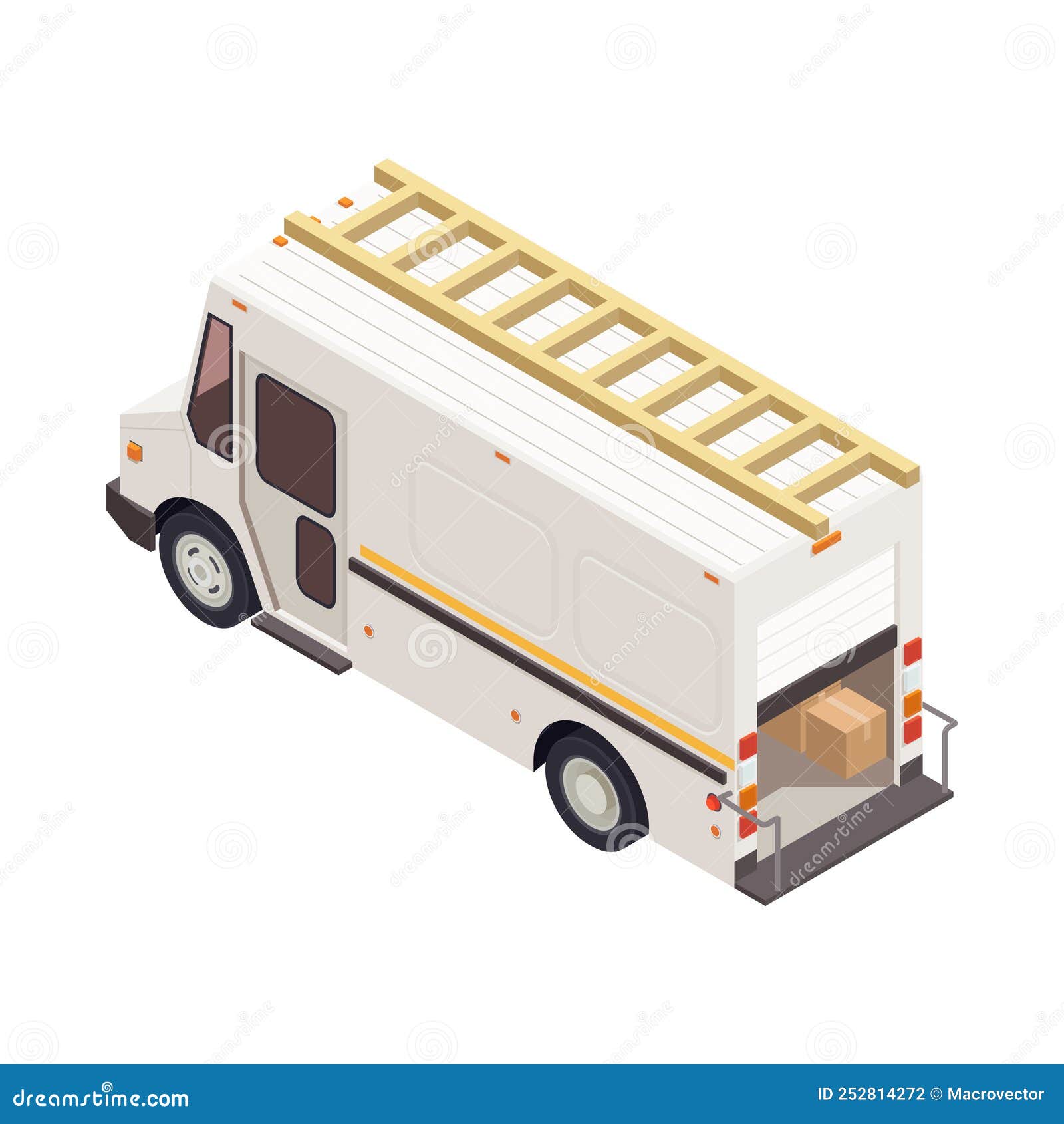 Van Isometric Illustration stock vector. Illustration of goods - 252814272