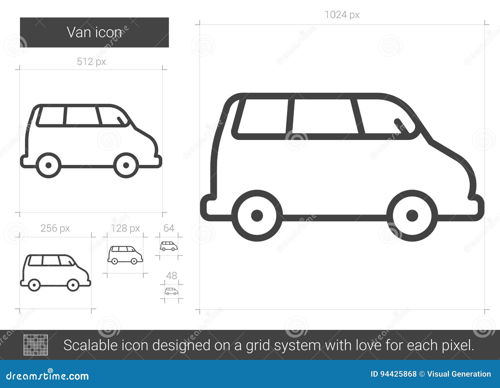 Van line icône illustration de vecteur. Illustration du automobile ...