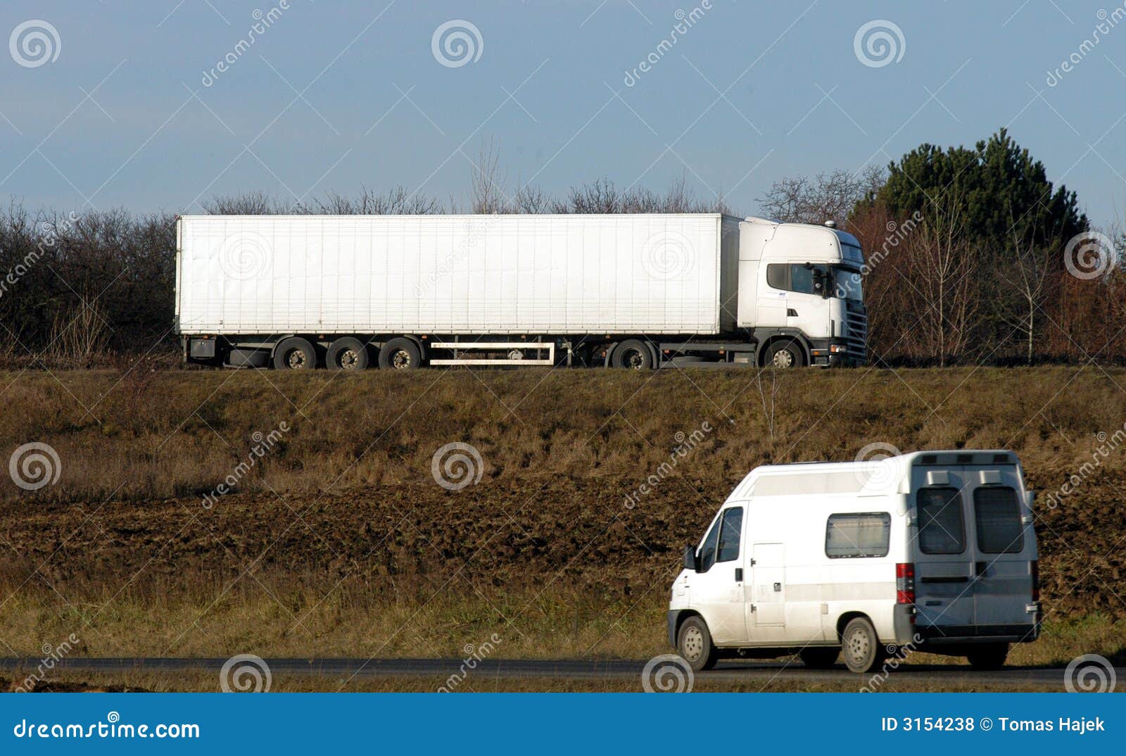 Van and lorry stock photo. Image of lorry, loaded, road - 3154238