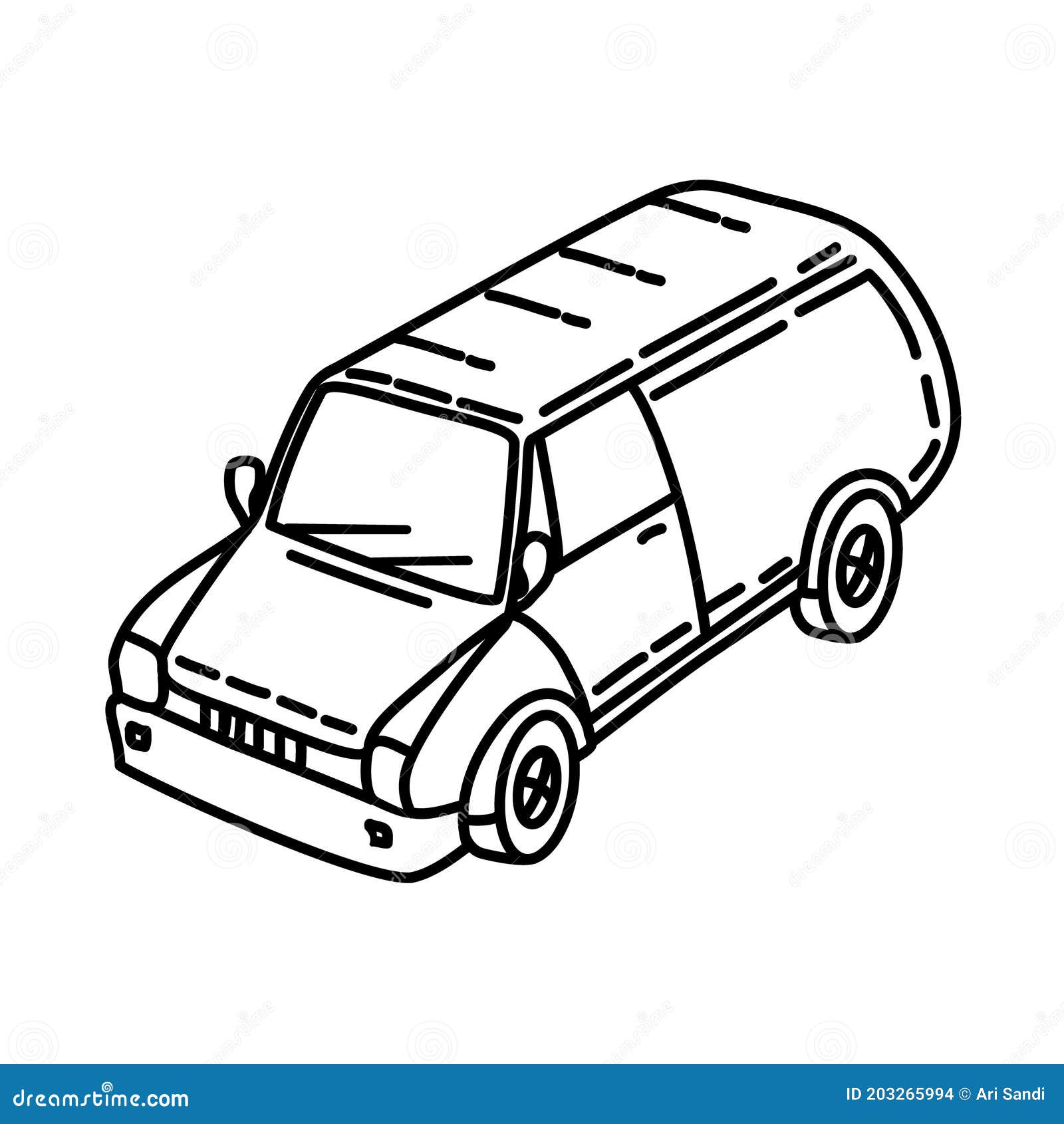 Van Outline. Doodle Hand Drawn or Outline Icon Style Stock Illustration ...