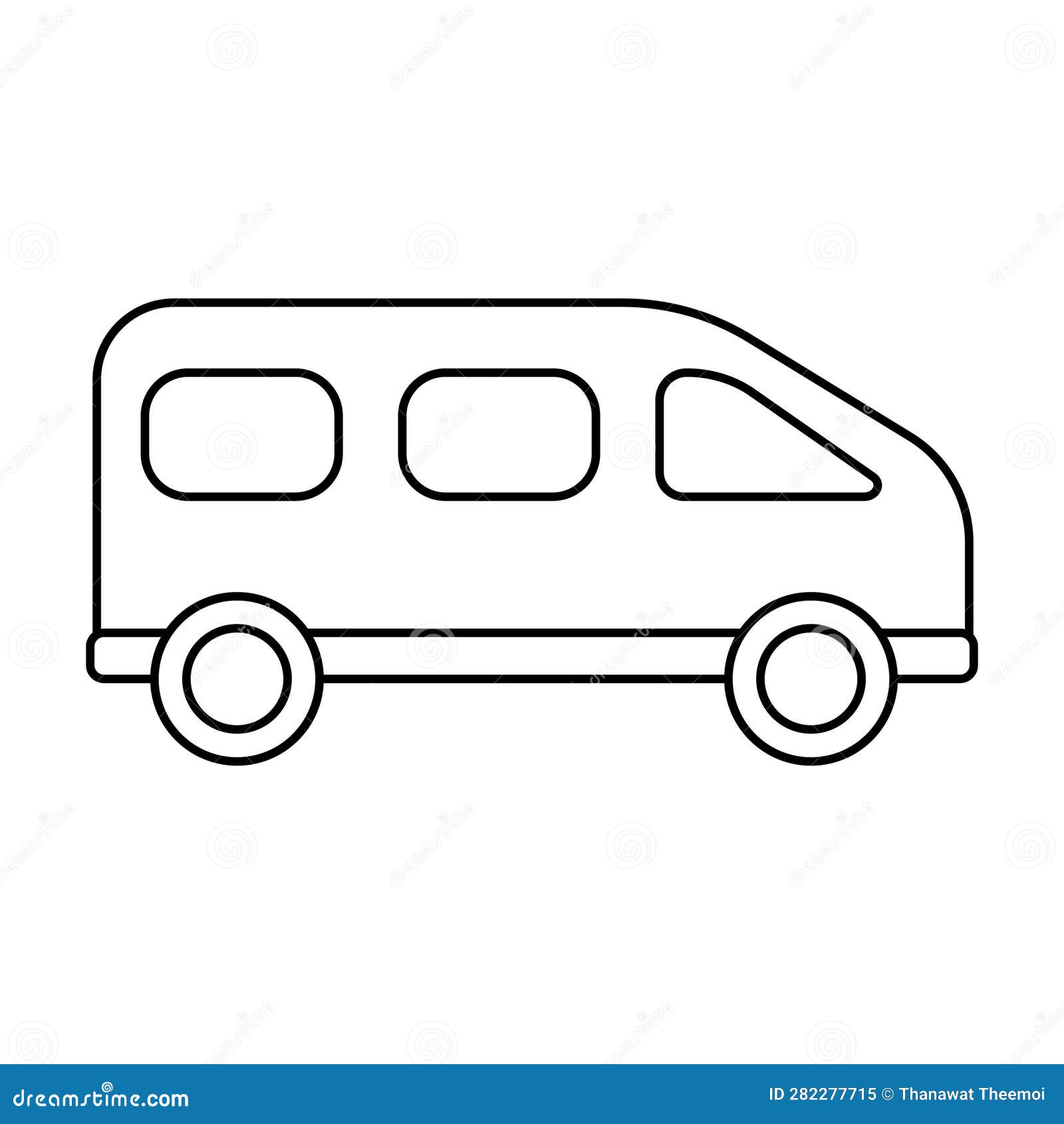 Van Outline Illustration on White Background Doodle Stock Vector ...