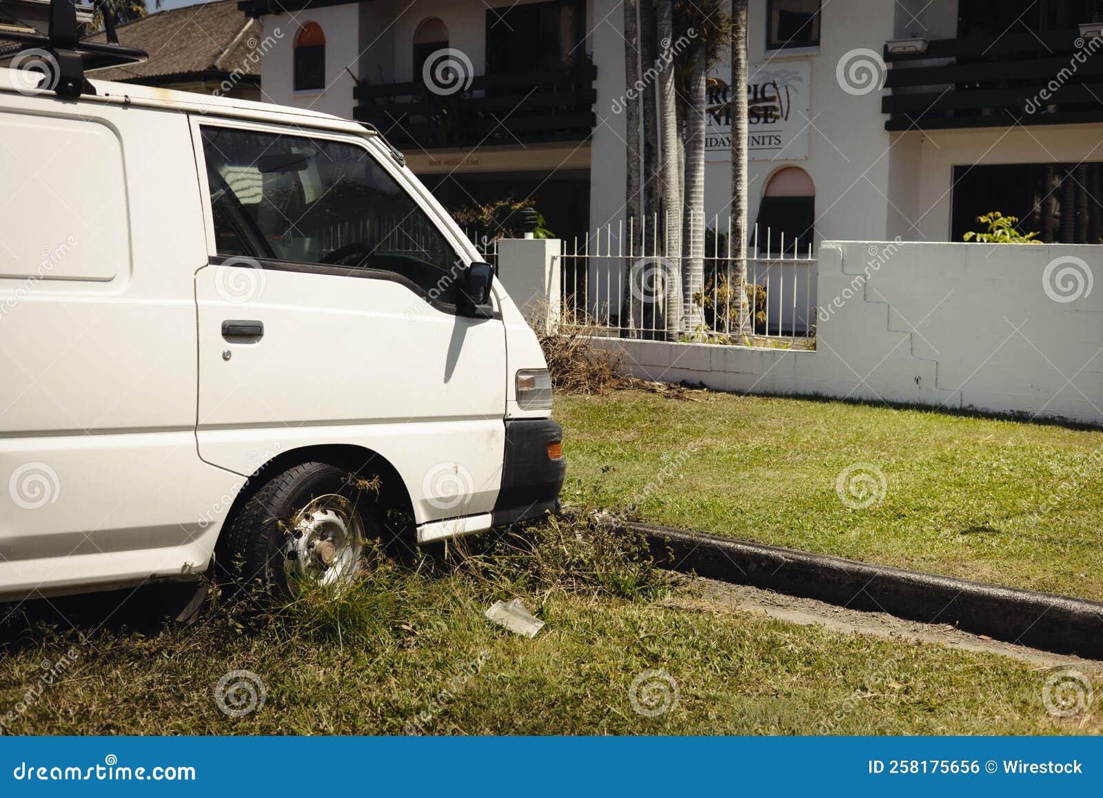 Van Overtaken by Grass Parked in Front of a House Editorial Photo ...