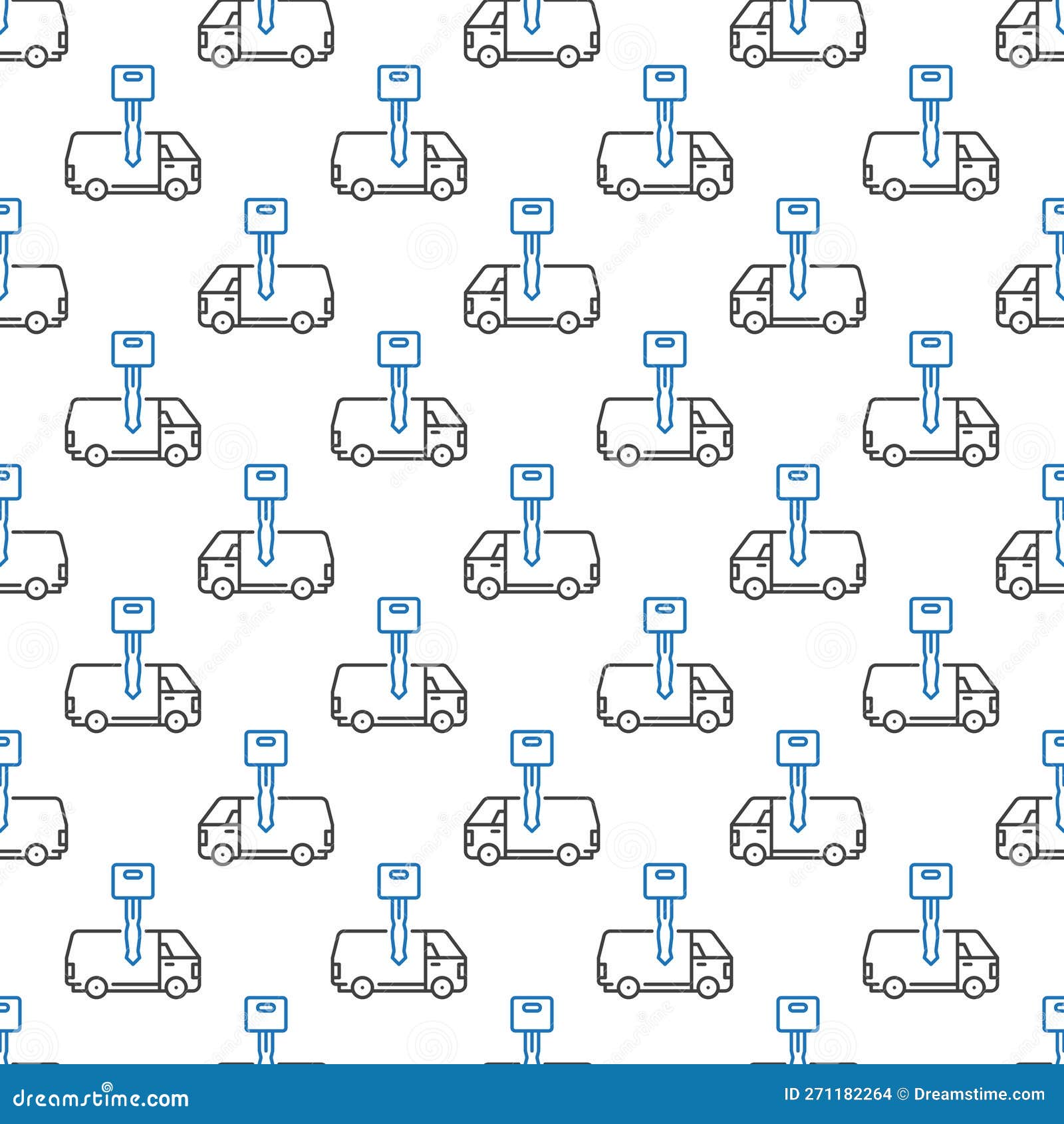 Van Rental Vector Hire Outline Seamless Pattern Stock Vector ...
