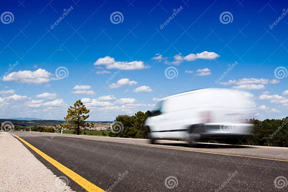 Van in the road stock photo. Image of blur, countryside - 10347020