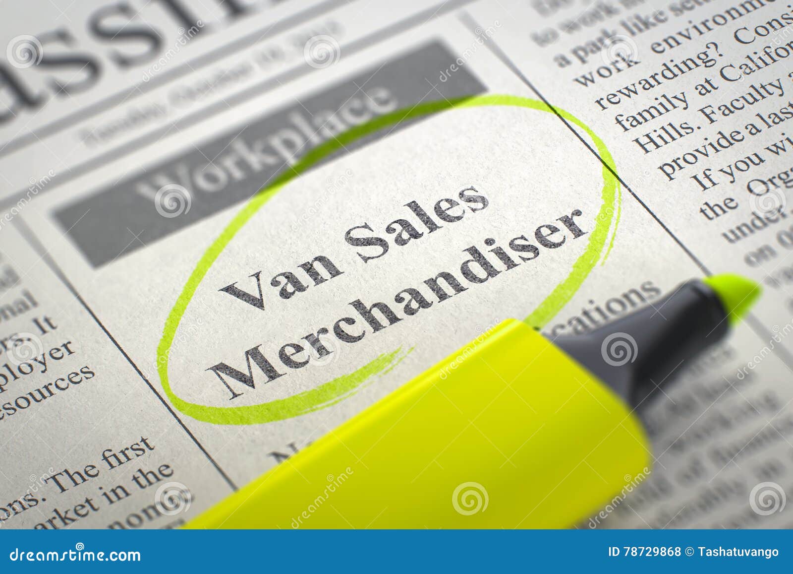 Van Sales Merchandiser Job Vacancy 3d Fotografia Stock - Immagine di ...