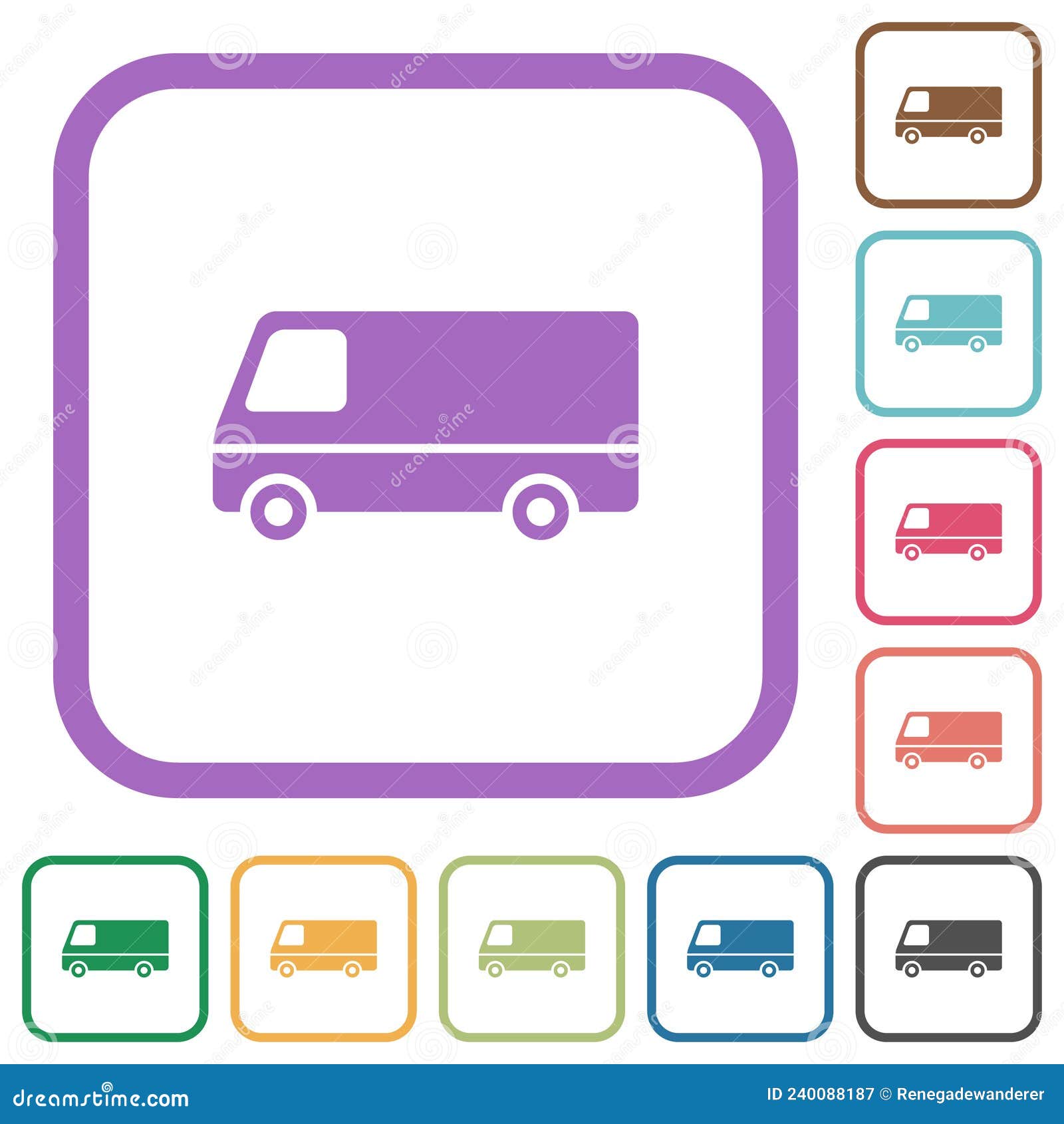 Van side view simple icons stock vector. Illustration of freightcar ...