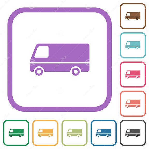 Van side view simple icons stock vector. Illustration of freightcar ...