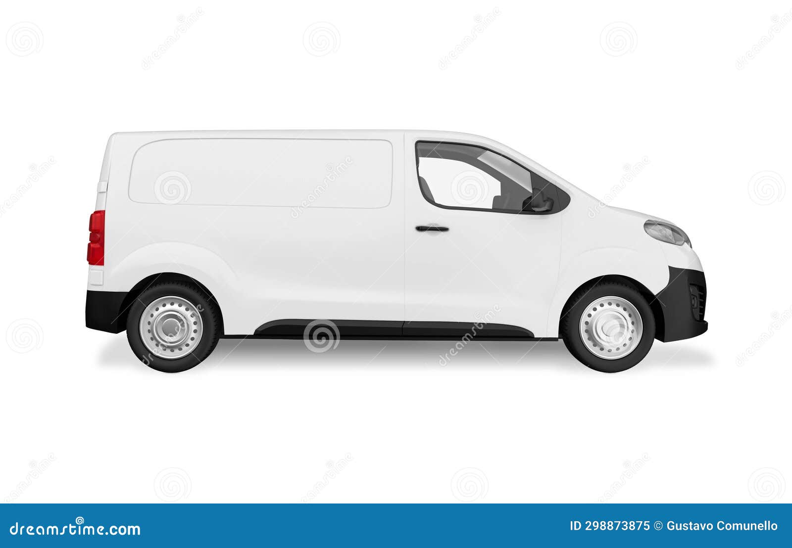 Van Side View on White Background Stock Image - Image of auto, minibus ...