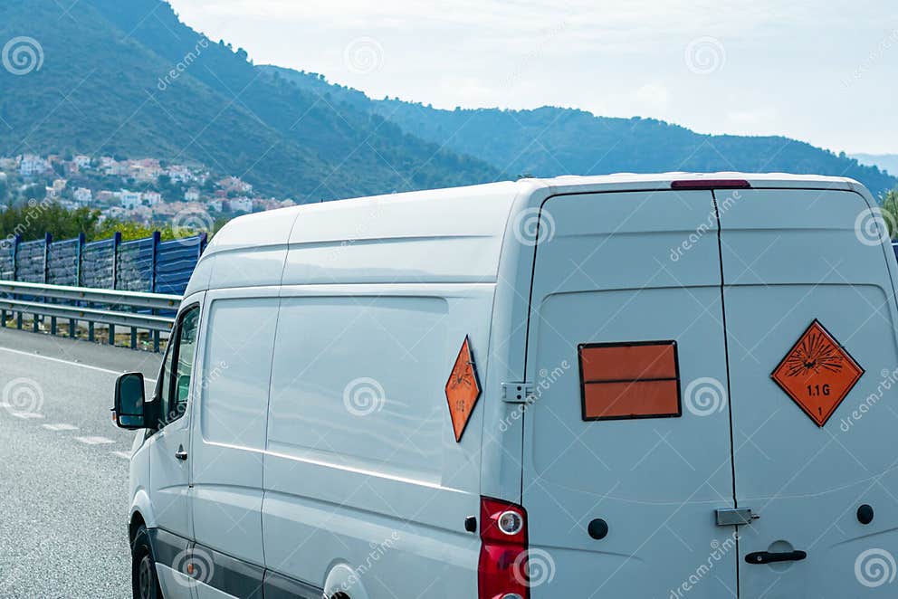 Van Transporting Explosives Stock Photo - Image of hazardous, labels ...
