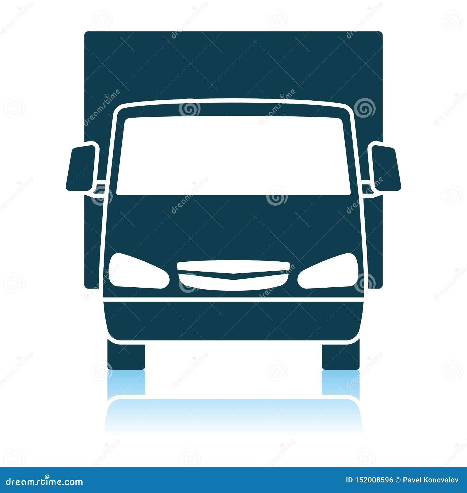 Van Truck Icon Front View stock vector. Illustration of reflection ...