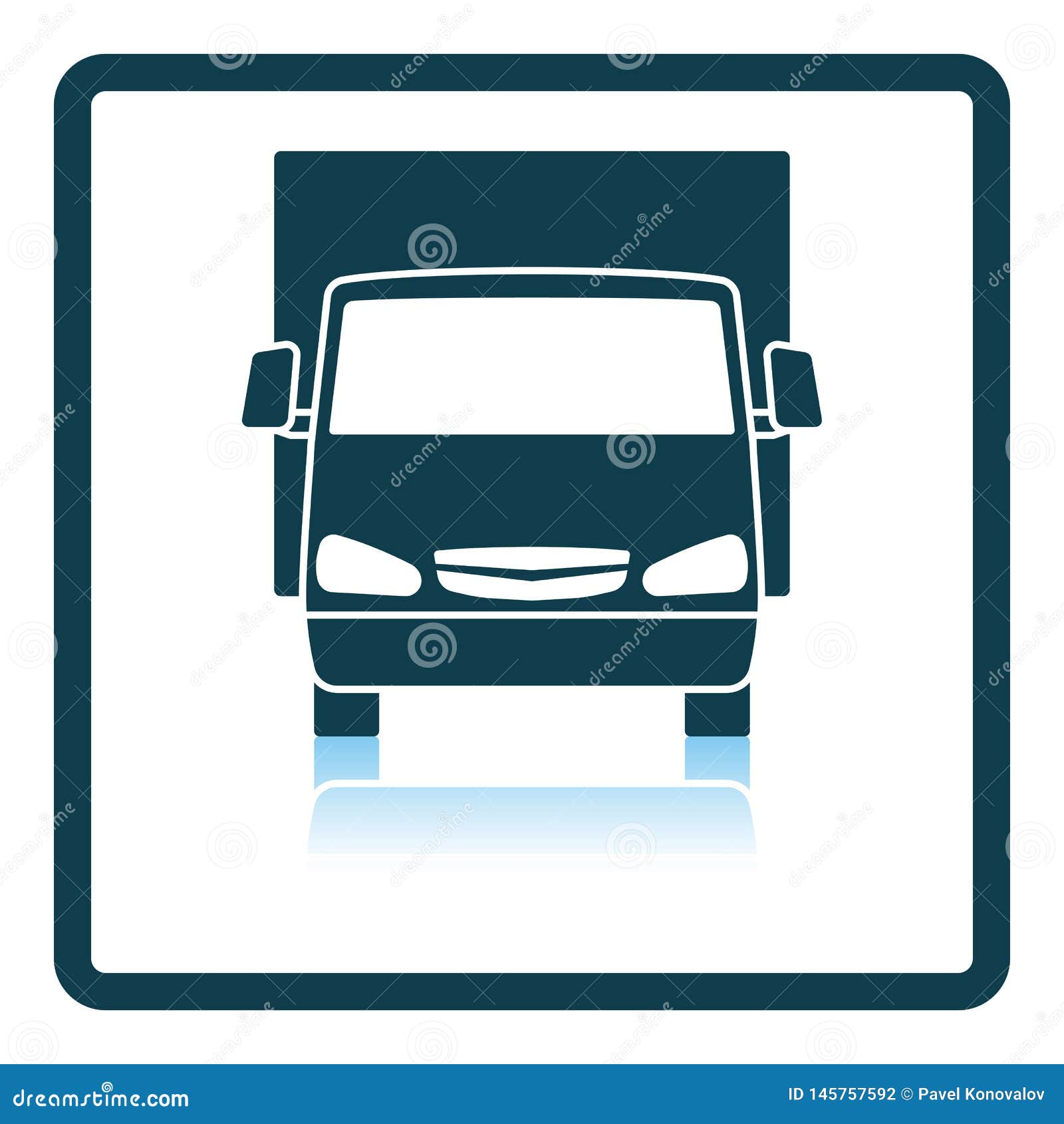 Van truck icon front view stock vector. Illustration of vehicle - 145757592