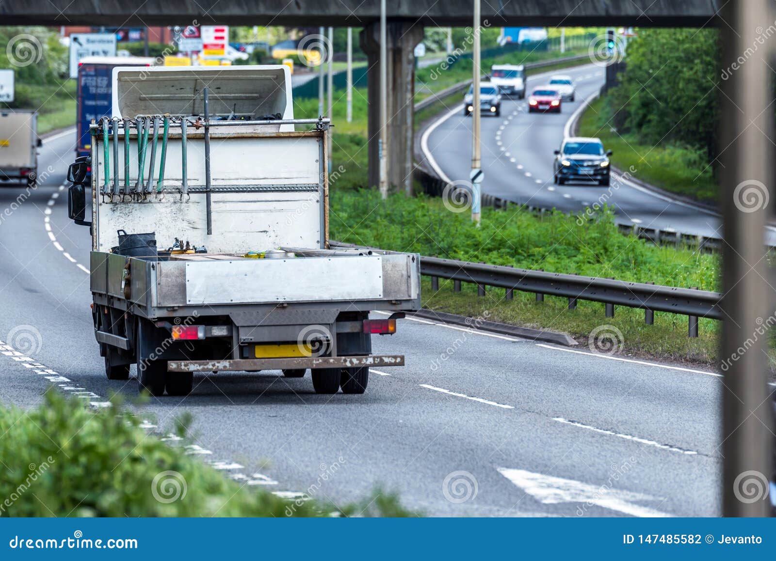 Van on Uk Motorway in Fast Motion Stock Photo - Image of motorway ...