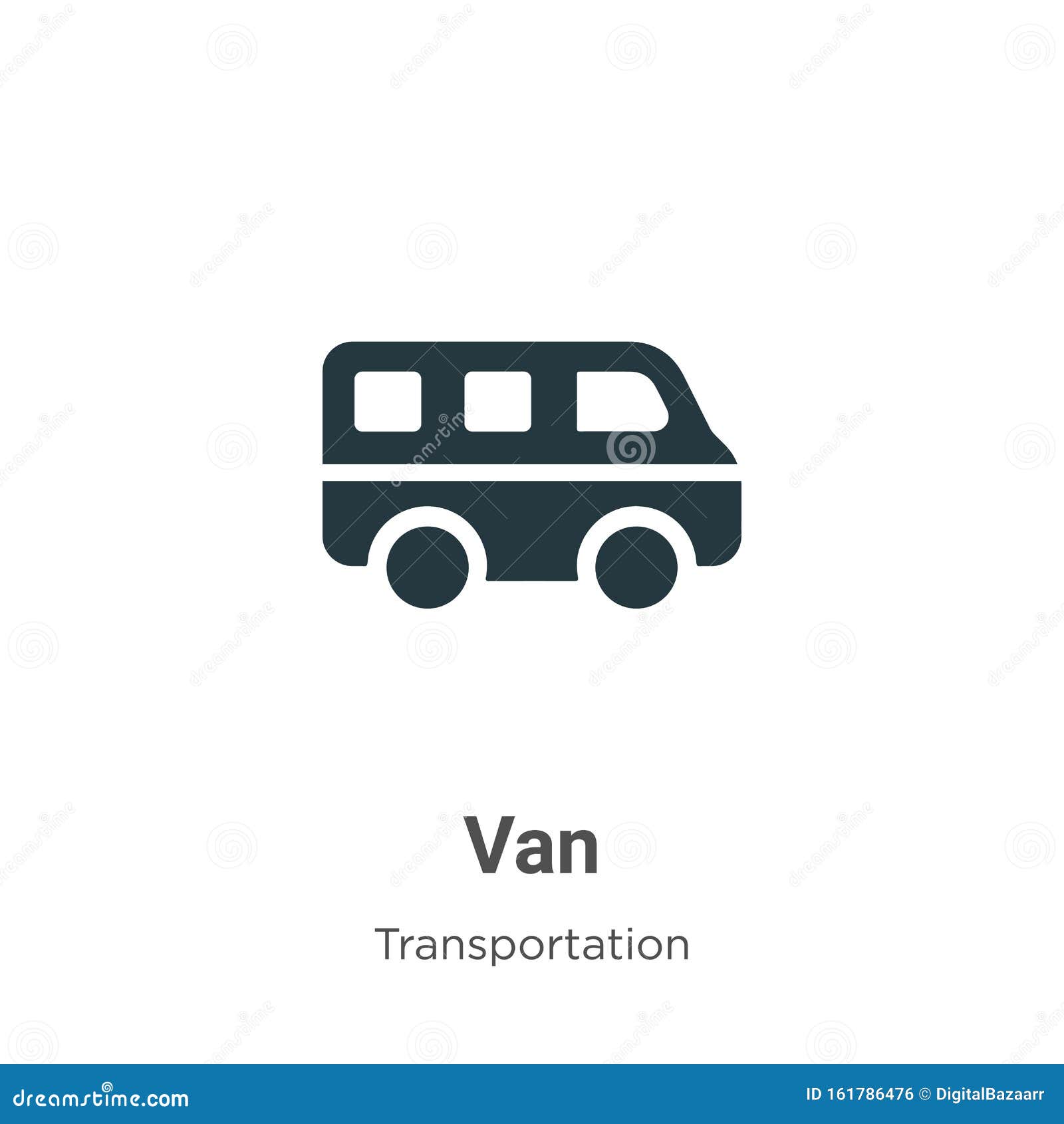 Van Vector Icon on White Background. Flat Vector Van Icon Symbol Sign ...