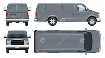 Van Vector Template Side, Front, Back Top View Stock Vector ...