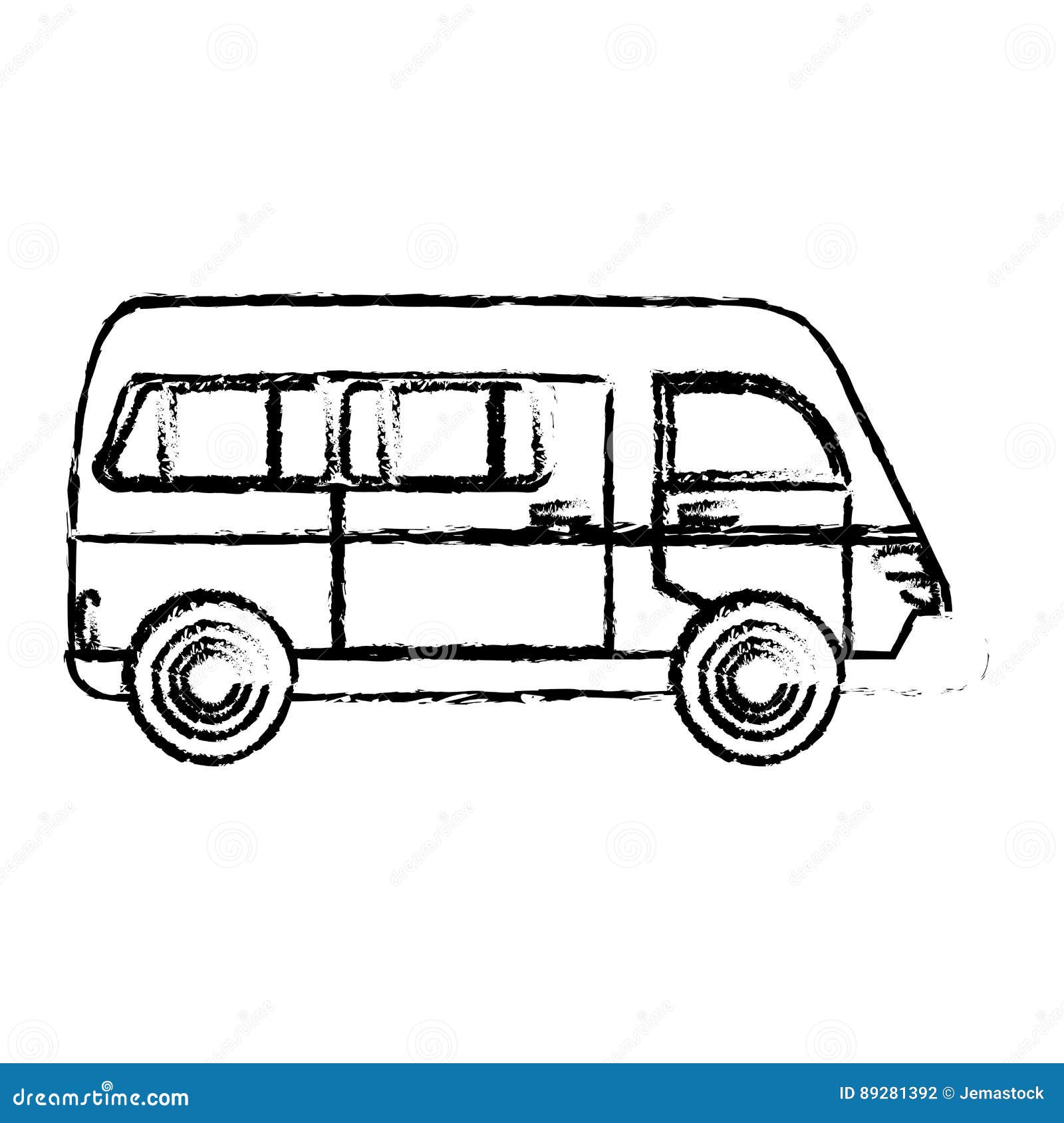 Van Vehicle Transport Classic Sketch Stock Illustration - Illustration ...