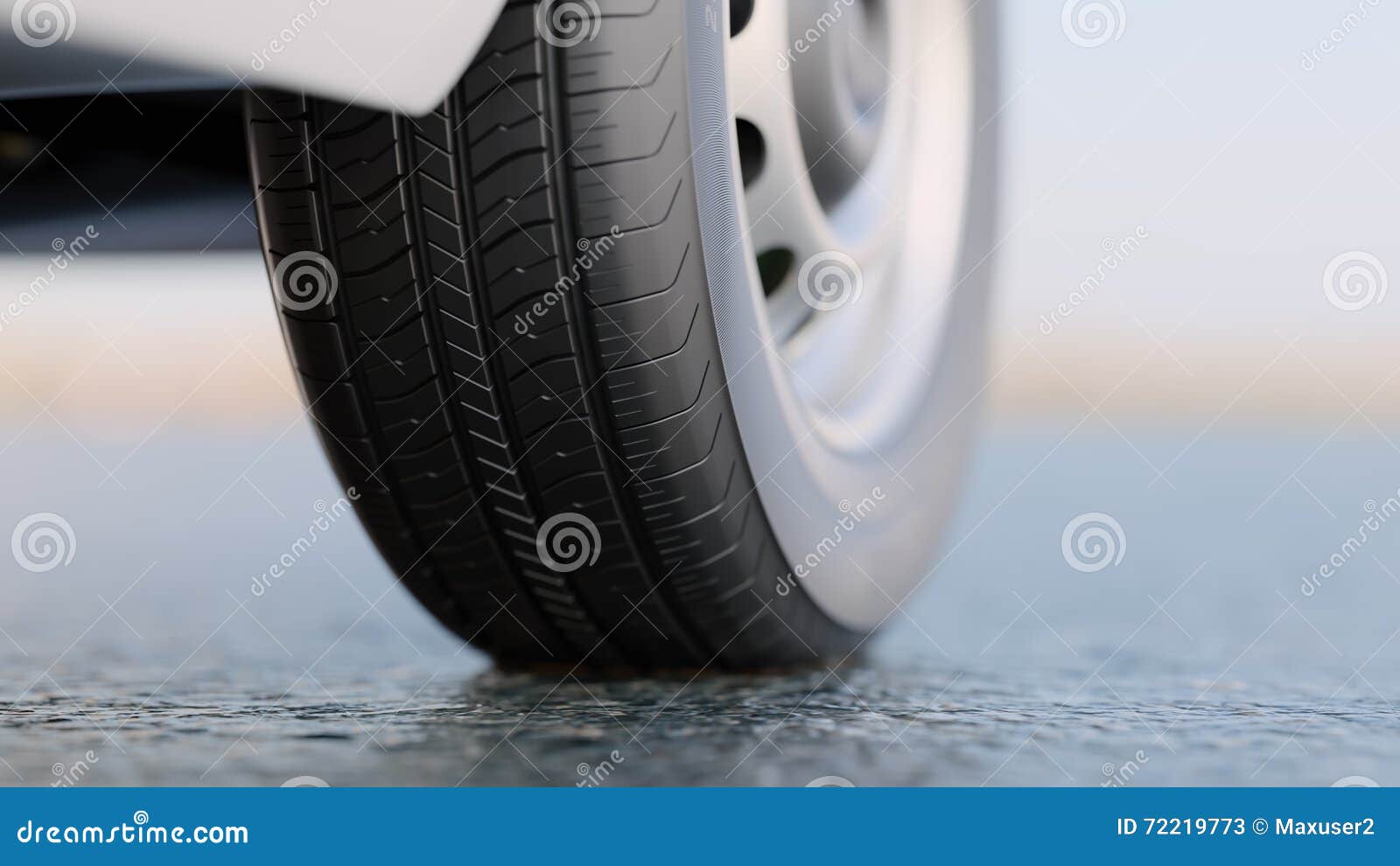 Van Wheel Close-up 3d Illustration Stock Illustration - Illustration of ...