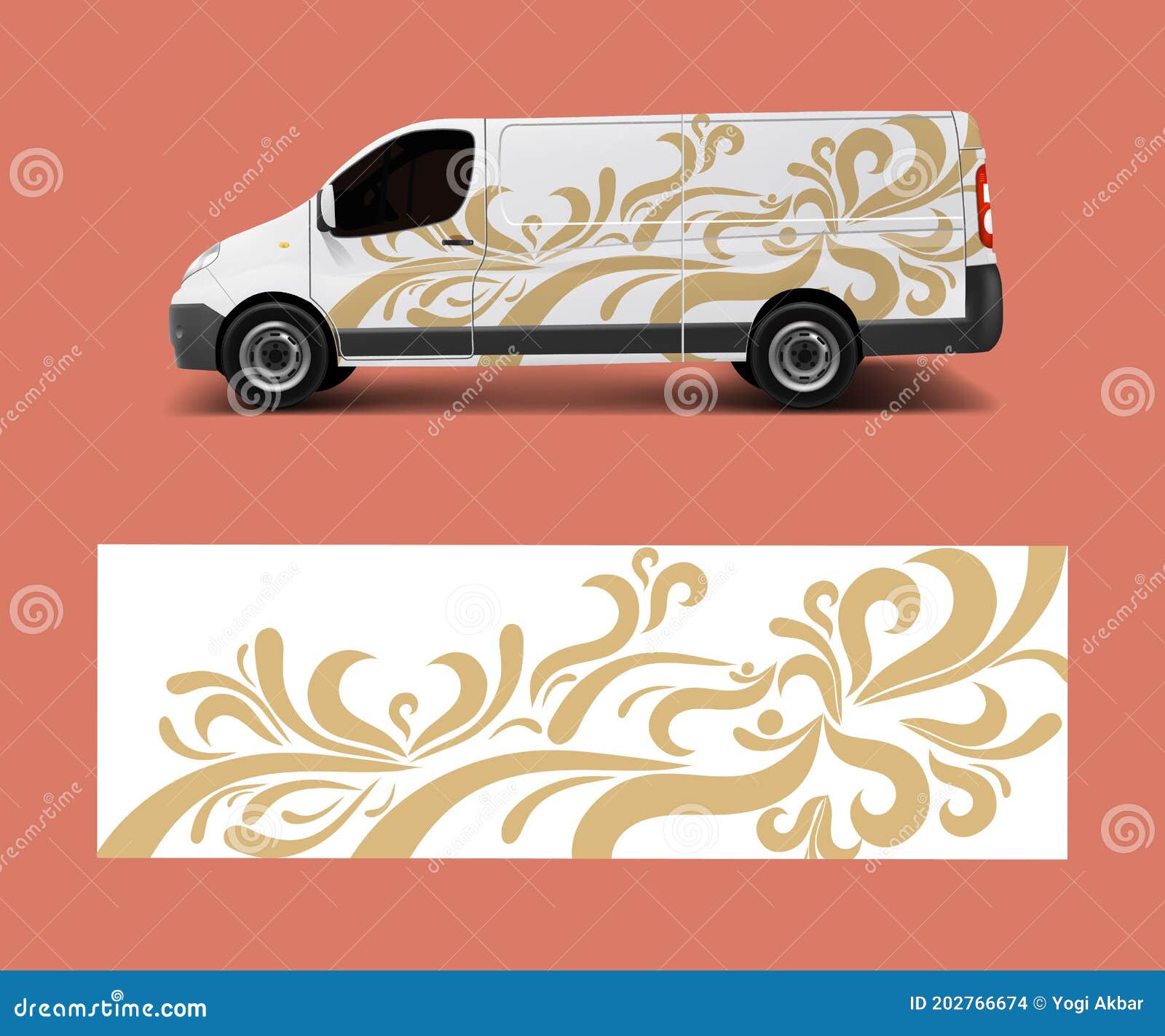 Van Wrap Design Template Vector with Wave Shapes, Decal, Wrap, and ...