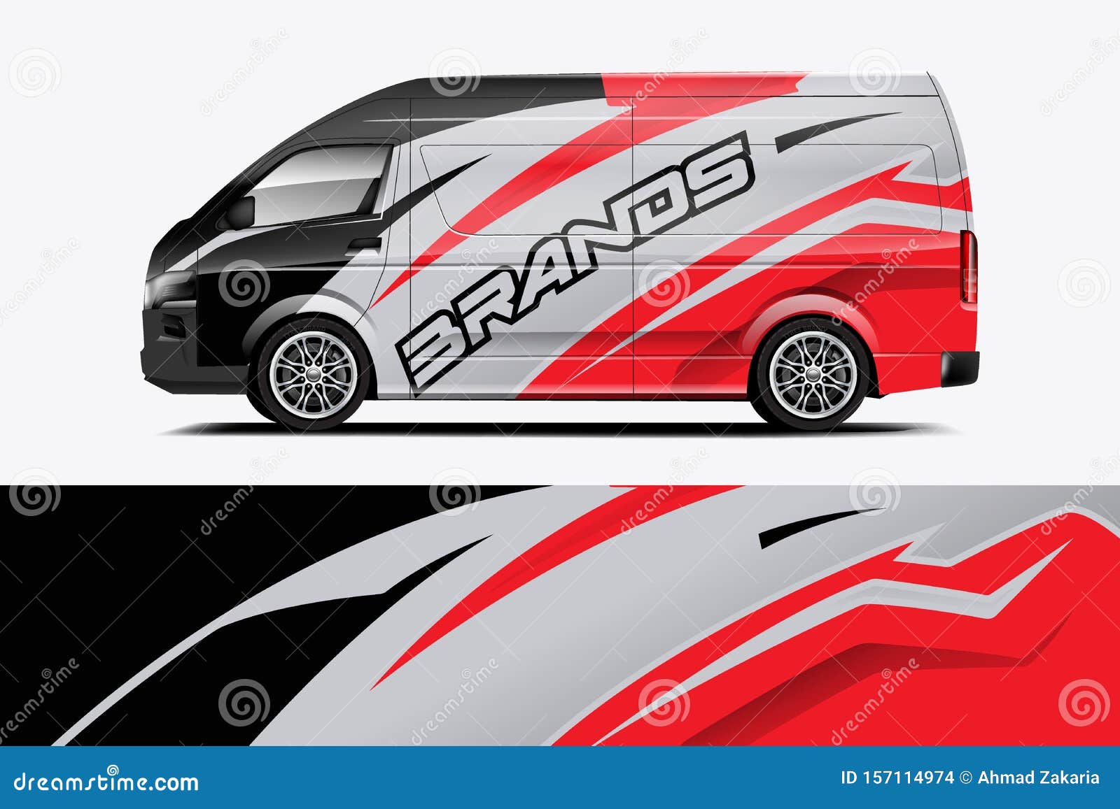 Van Wrap Livery Design For Company Vector Illustration | CartoonDealer ...